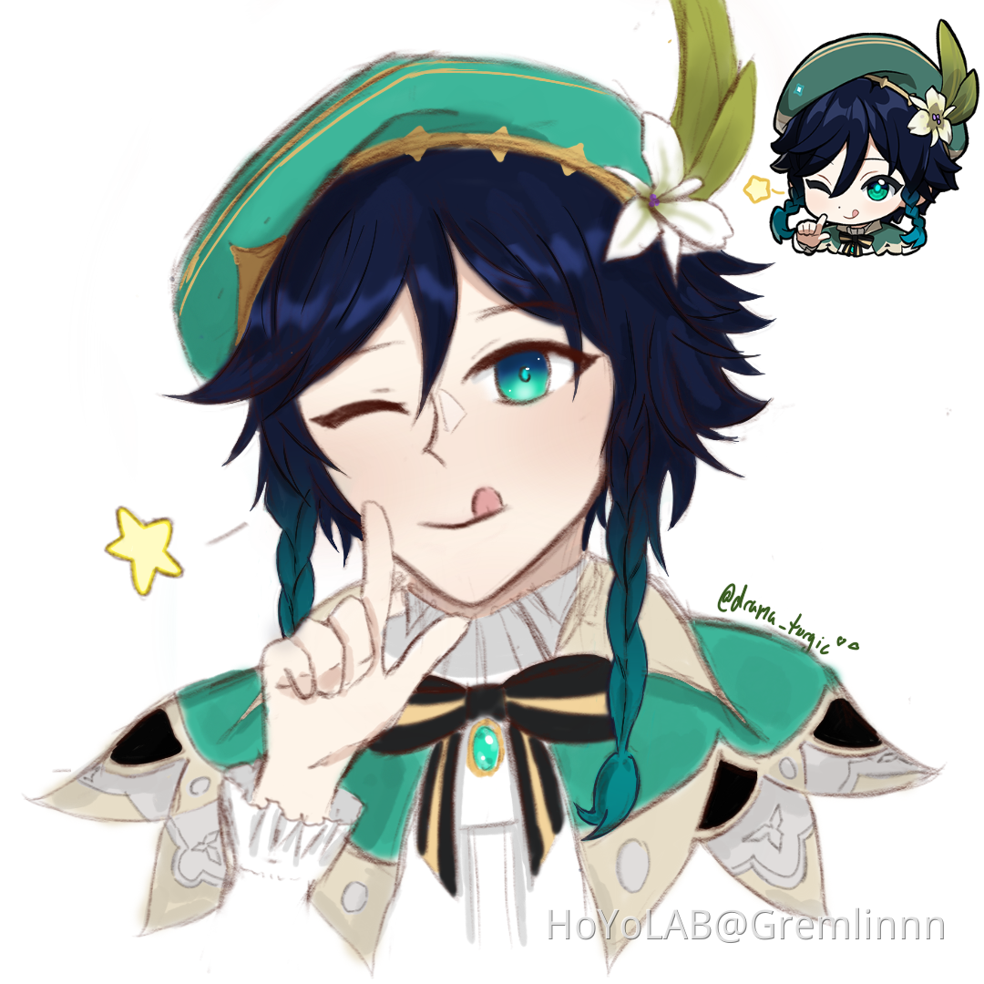 Tried redrawing the venti emote! Genshin Impact | HoYoLAB