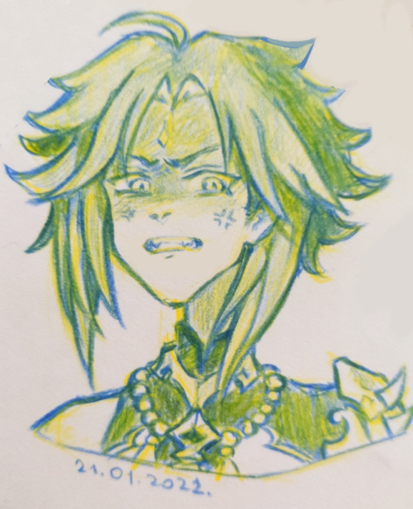 Xiao colour pencil sketch Genshin Impact | HoYoLAB