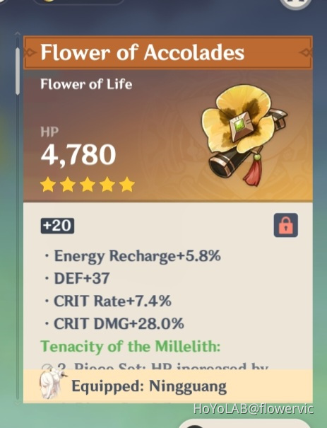 this is the highest crit value flower ive ever rolled Genshin Impact ...
