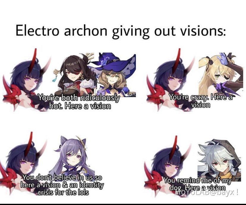 Electro archon giving out visions be like Genshin Impact | HoYoLAB