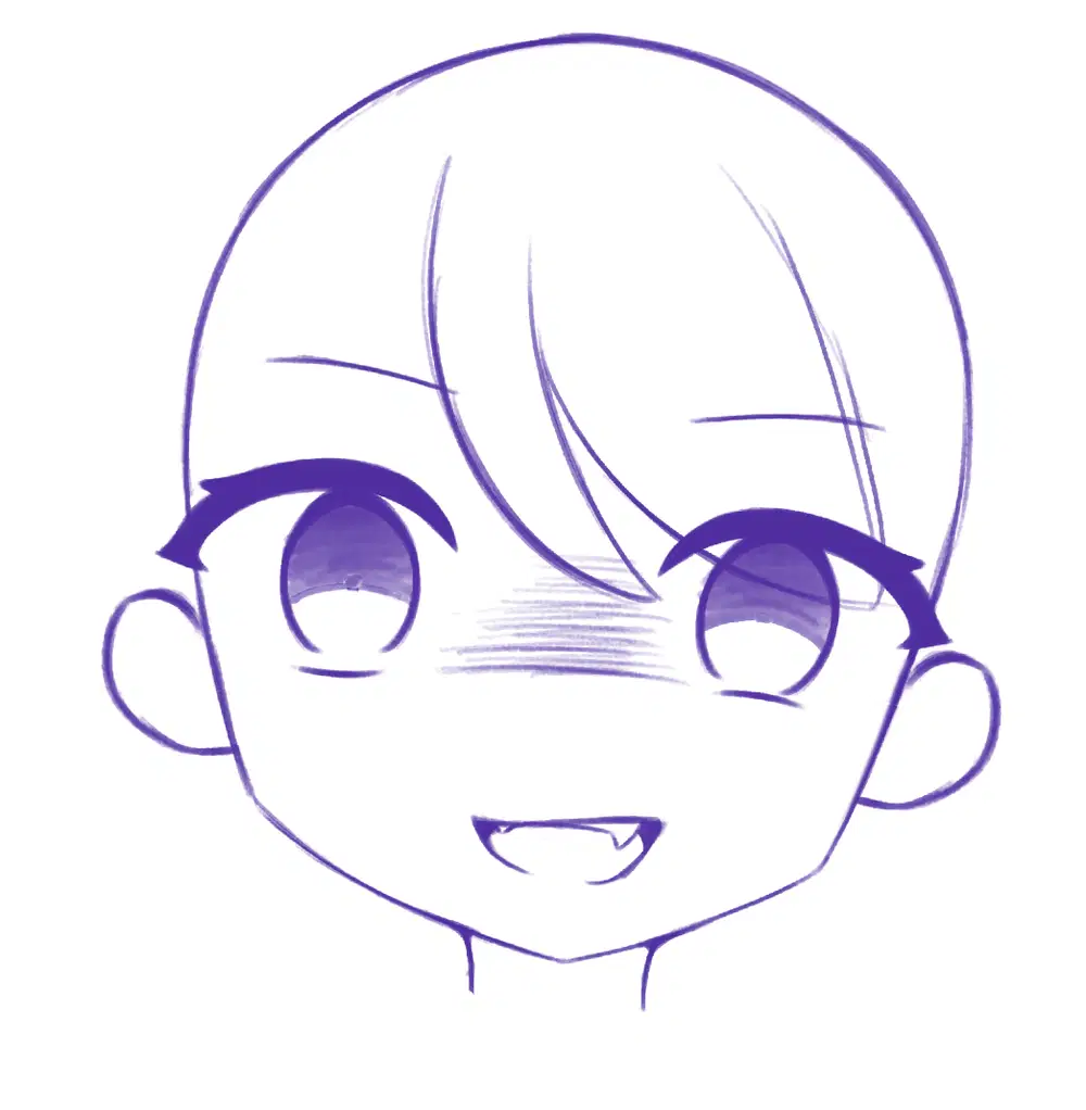 how to draw hair from the front