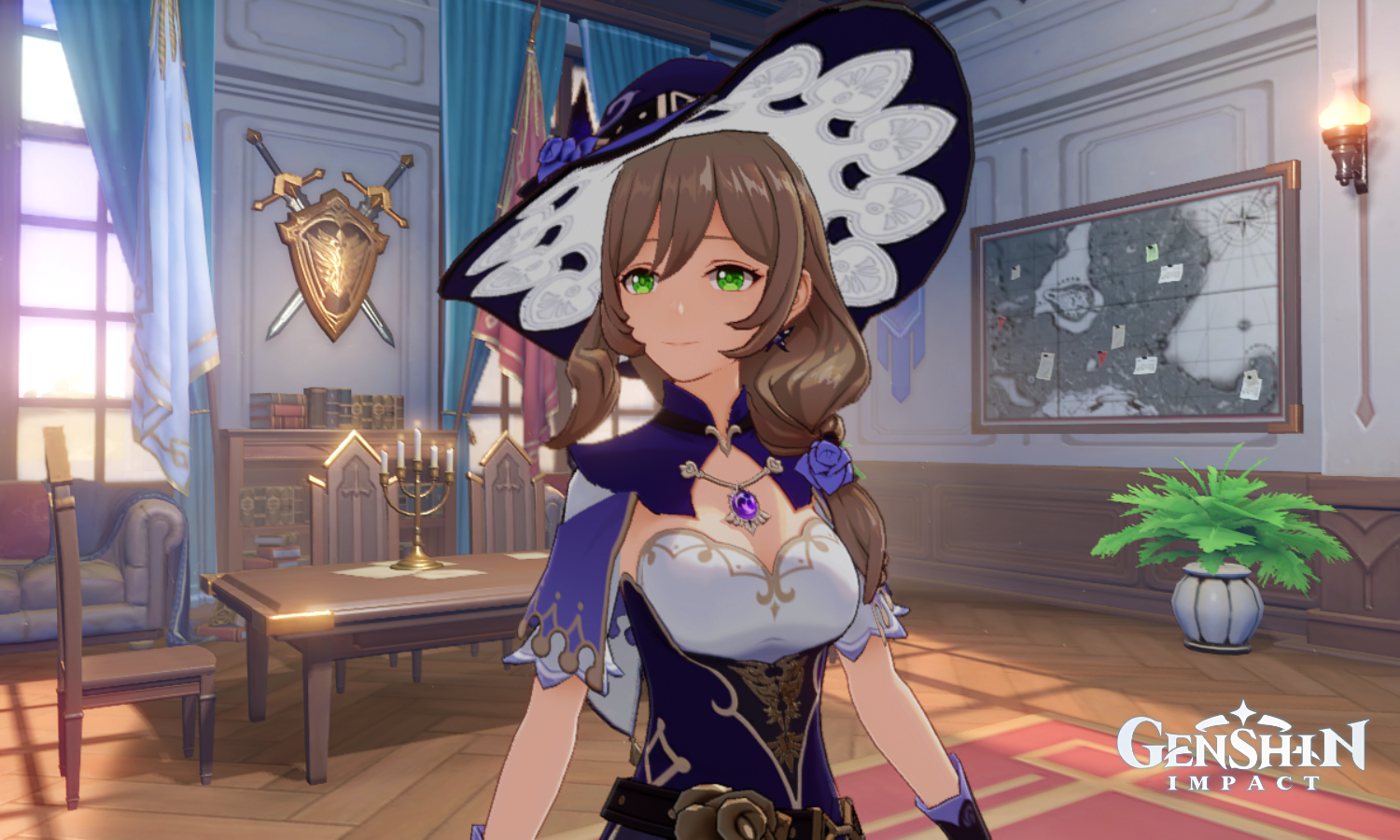 Lisa at the KoF office Genshin Impact | HoYoLAB