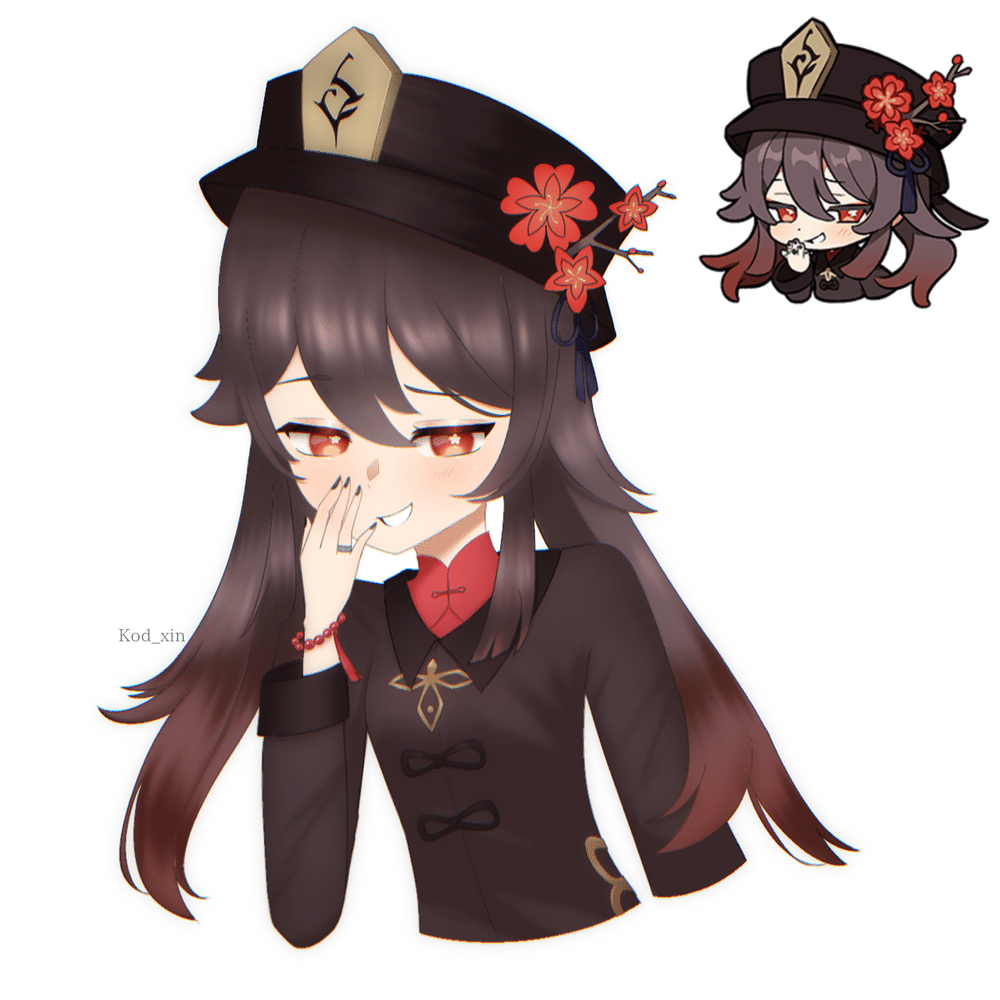Tried to draw emoji Hu Tao Genshin Impact | HoYoLAB