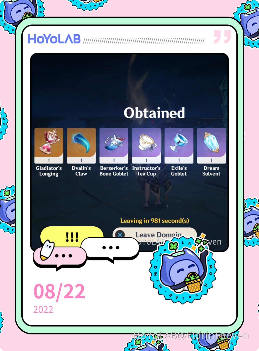 Game Diary - August 22 | HoYoLAB