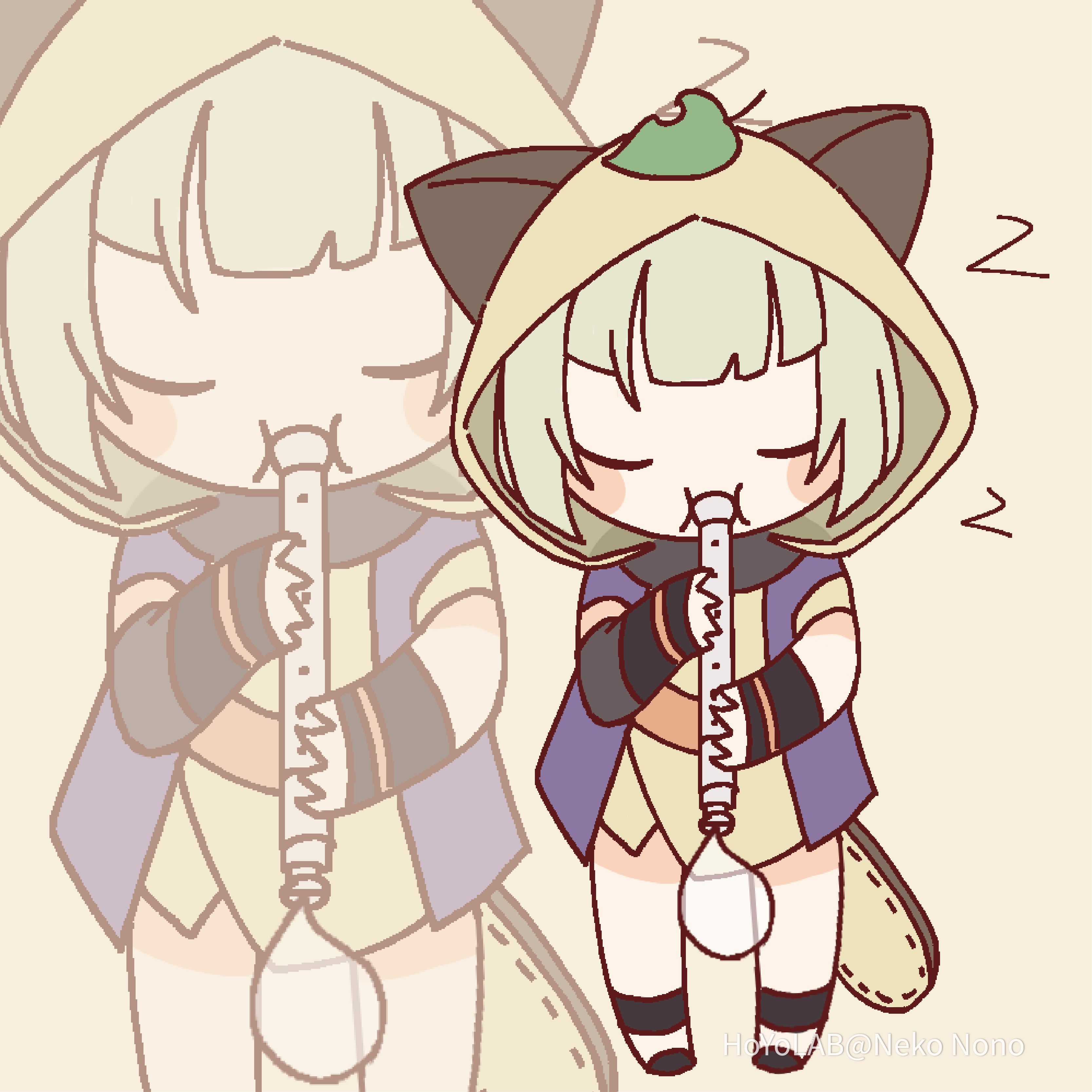 【Genshin Impact】Sayu standing and playing the flute Genshin Impact ...