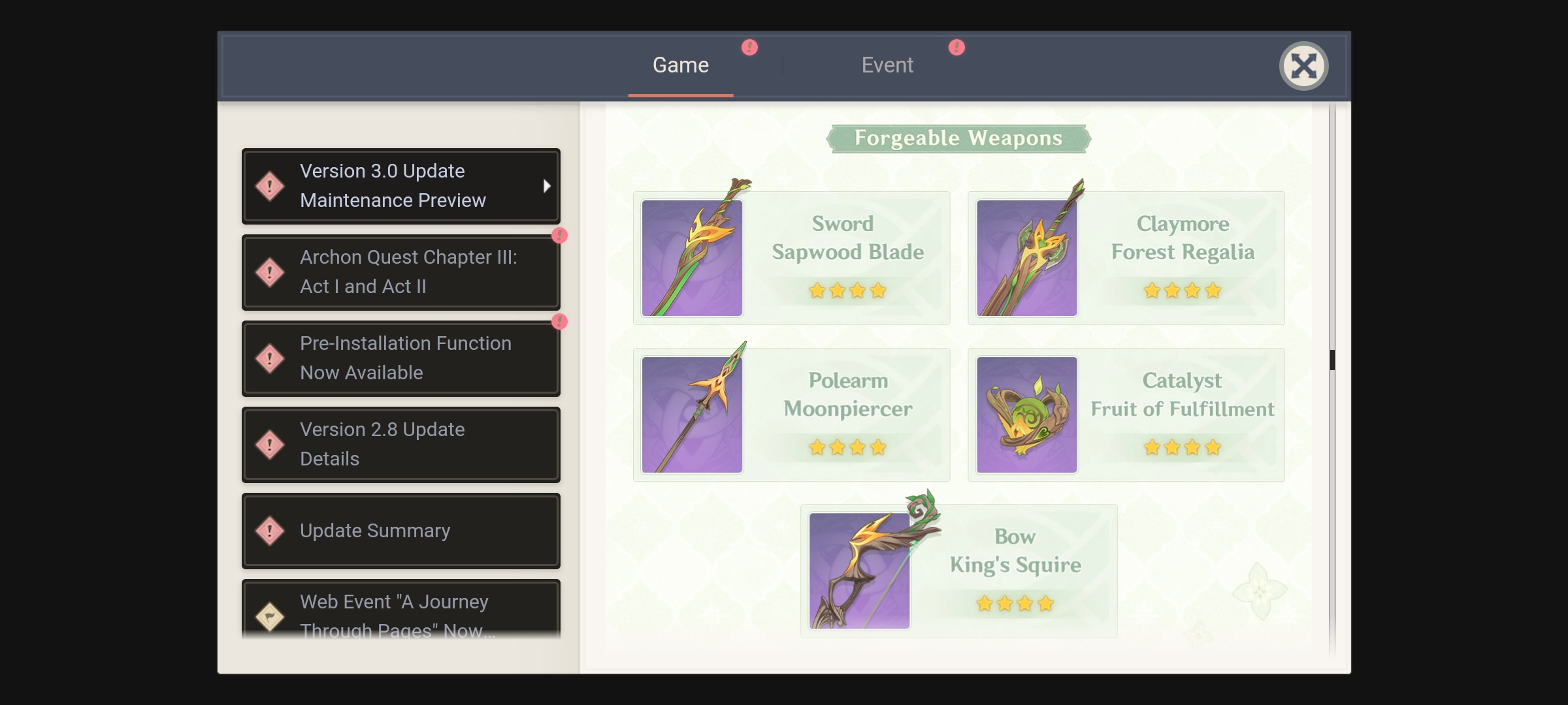 forging weapon Genshin Impact | HoYoLAB