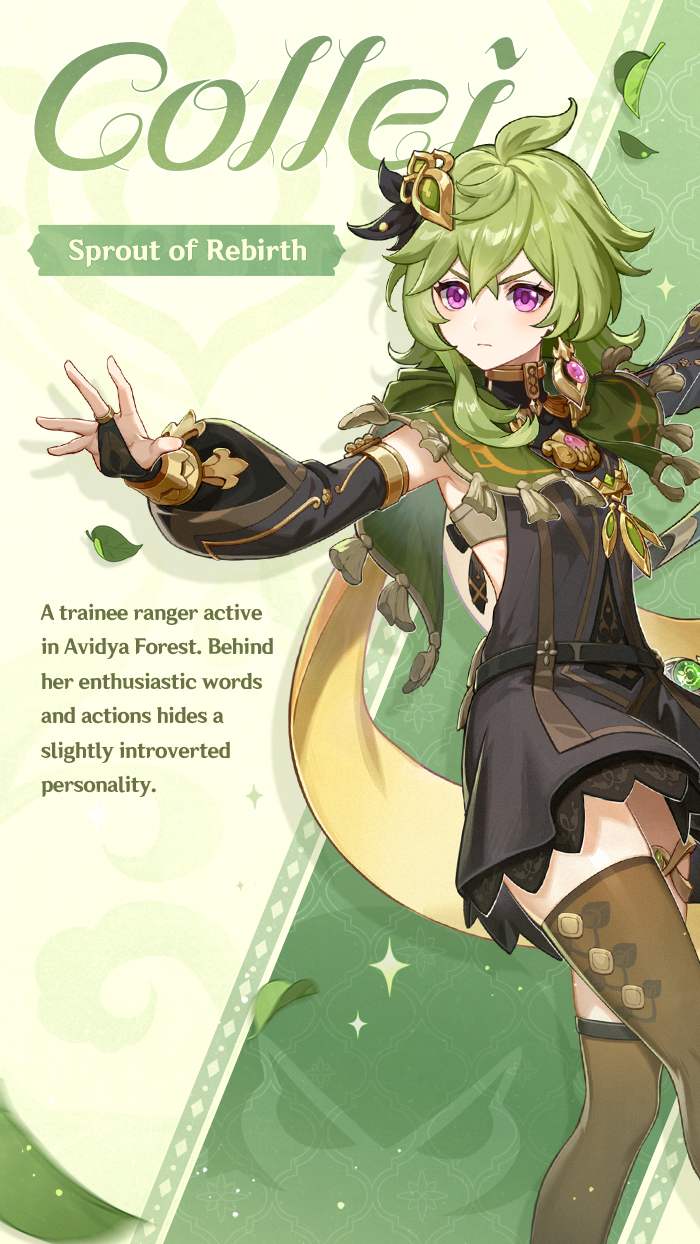 "Trainee Forest Ranger Collei, reporting!" — "Sprout of Rebirth" Collei ...
