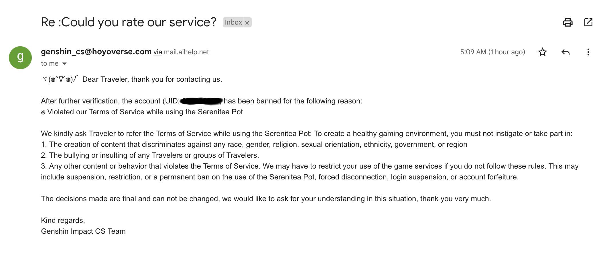 I Am Incredibly Disappointed In How My Account s Ban Has Been Handled i-am-incredibly-disappointed-in-how-my-account-s-ban-has-been-handled