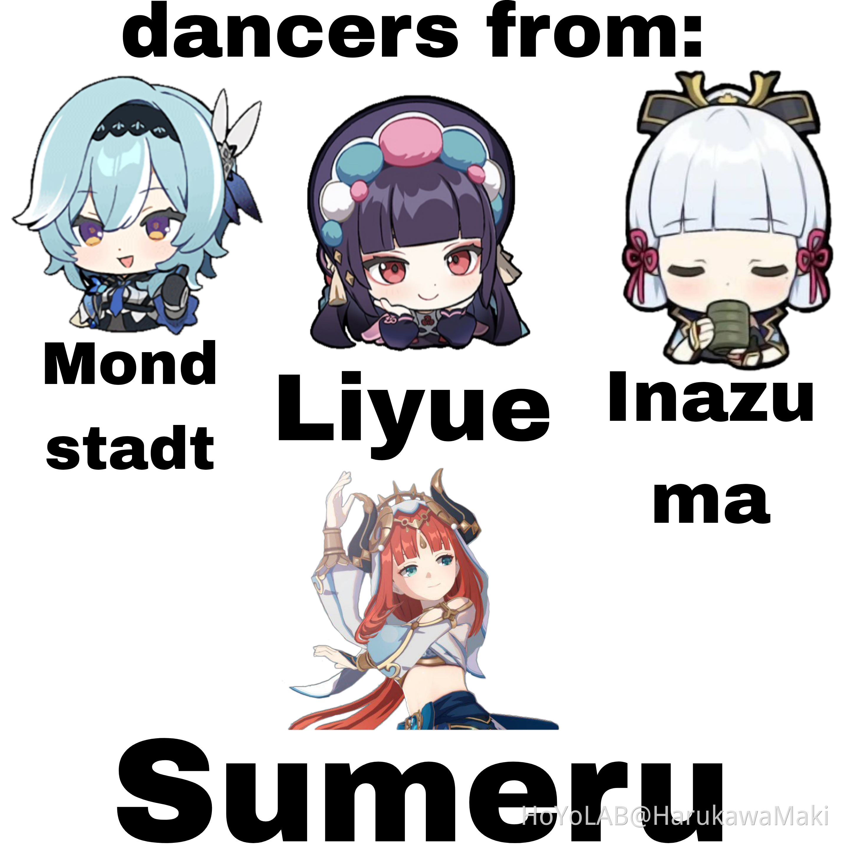 dancers from every region Genshin Impact | HoYoLAB