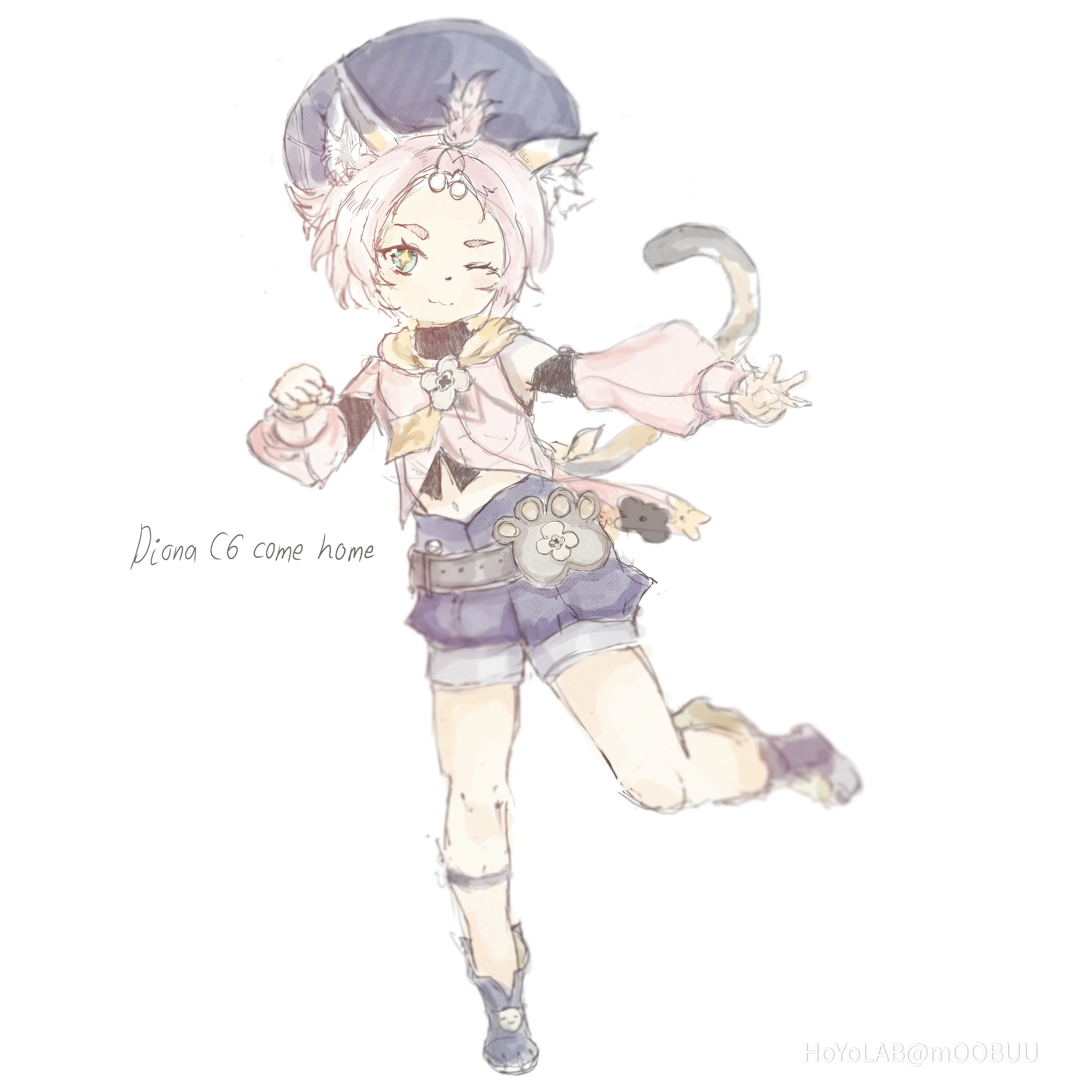 Re-draw of Diona's splash art as part of my pulling ritual Genshin ...