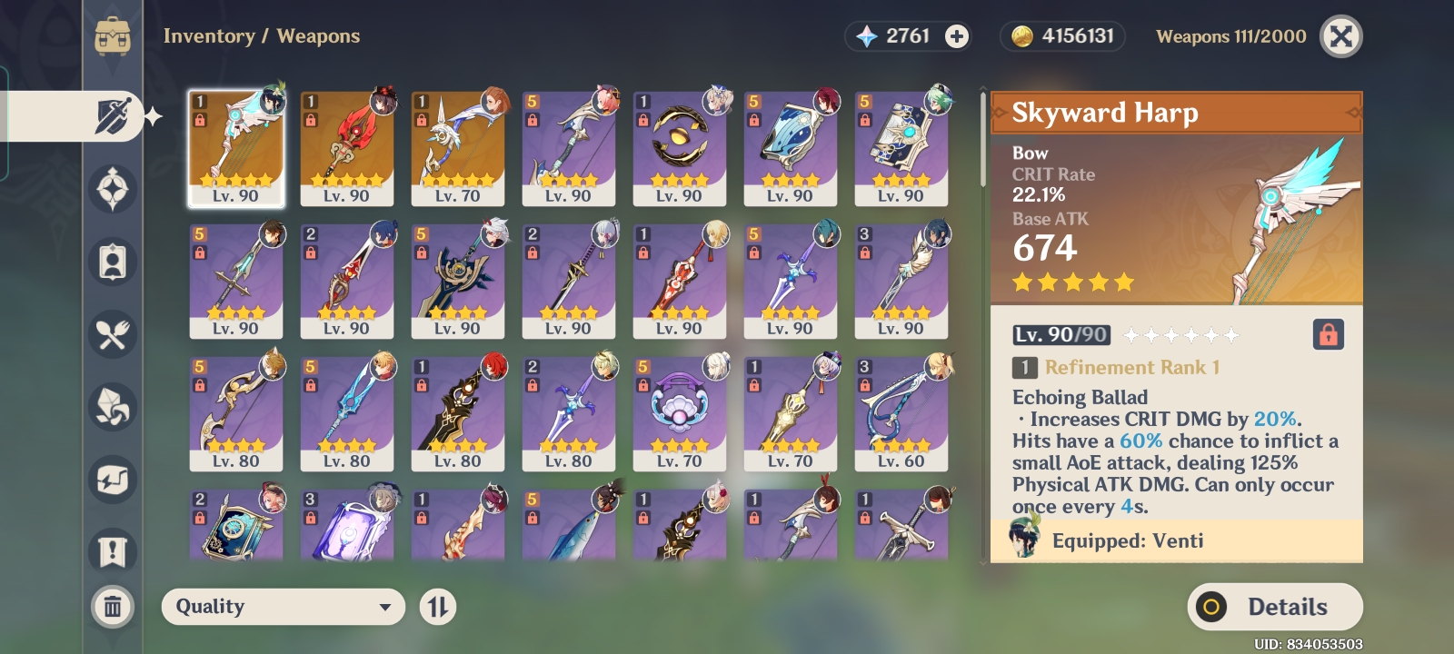 What's your 5* weapon as F2P? Genshin Impact | HoYoLAB