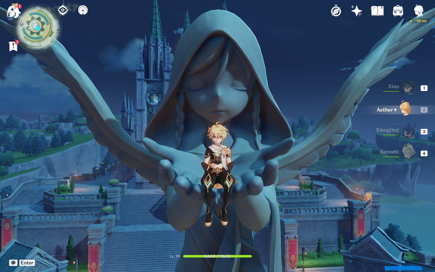 Waiting in the Anemo Archon's hands until the update starts xd Genshin ...