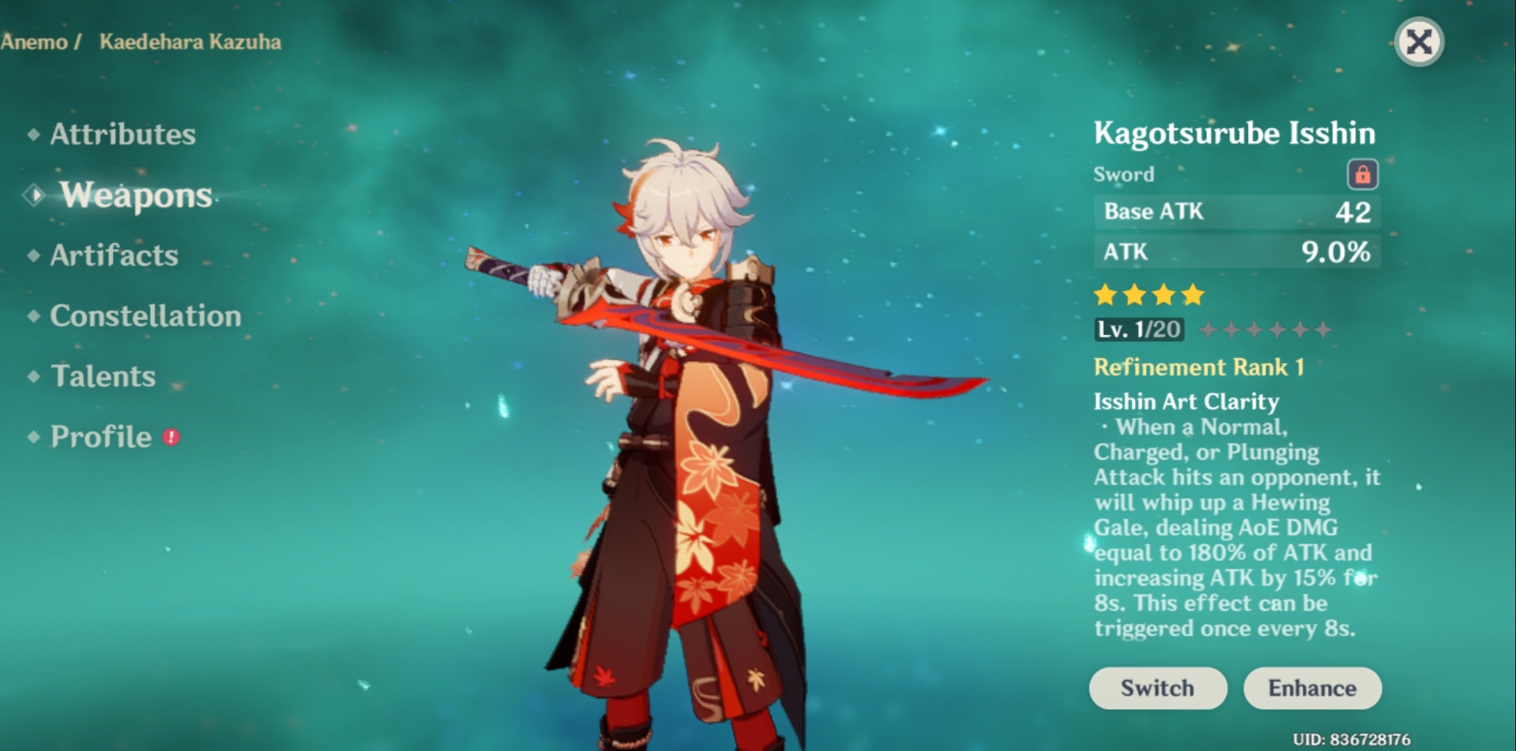 Kagotsurube Isshin blade Genshin Impact | HoYoLAB