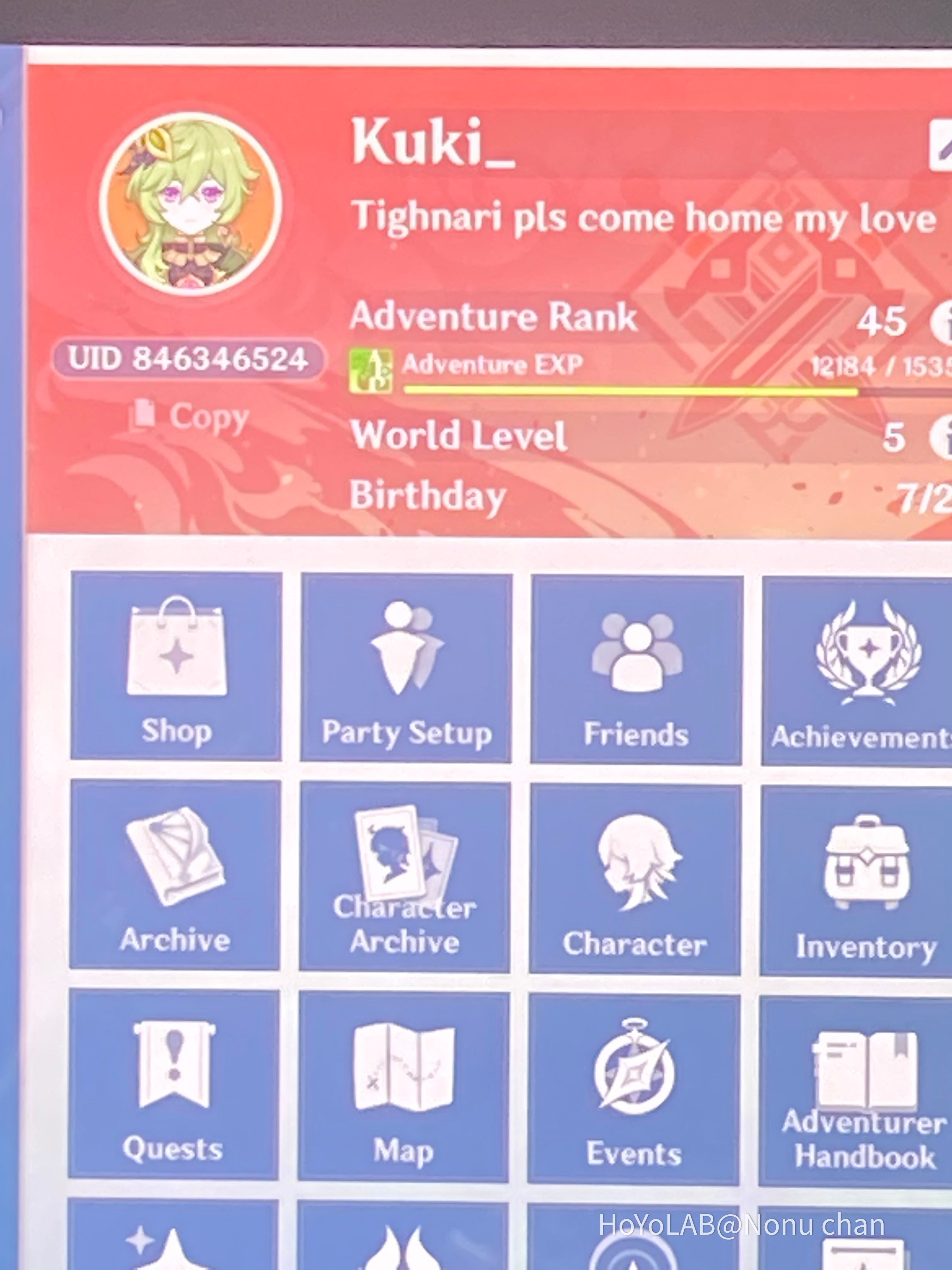 My uid Genshin Impact | HoYoLAB