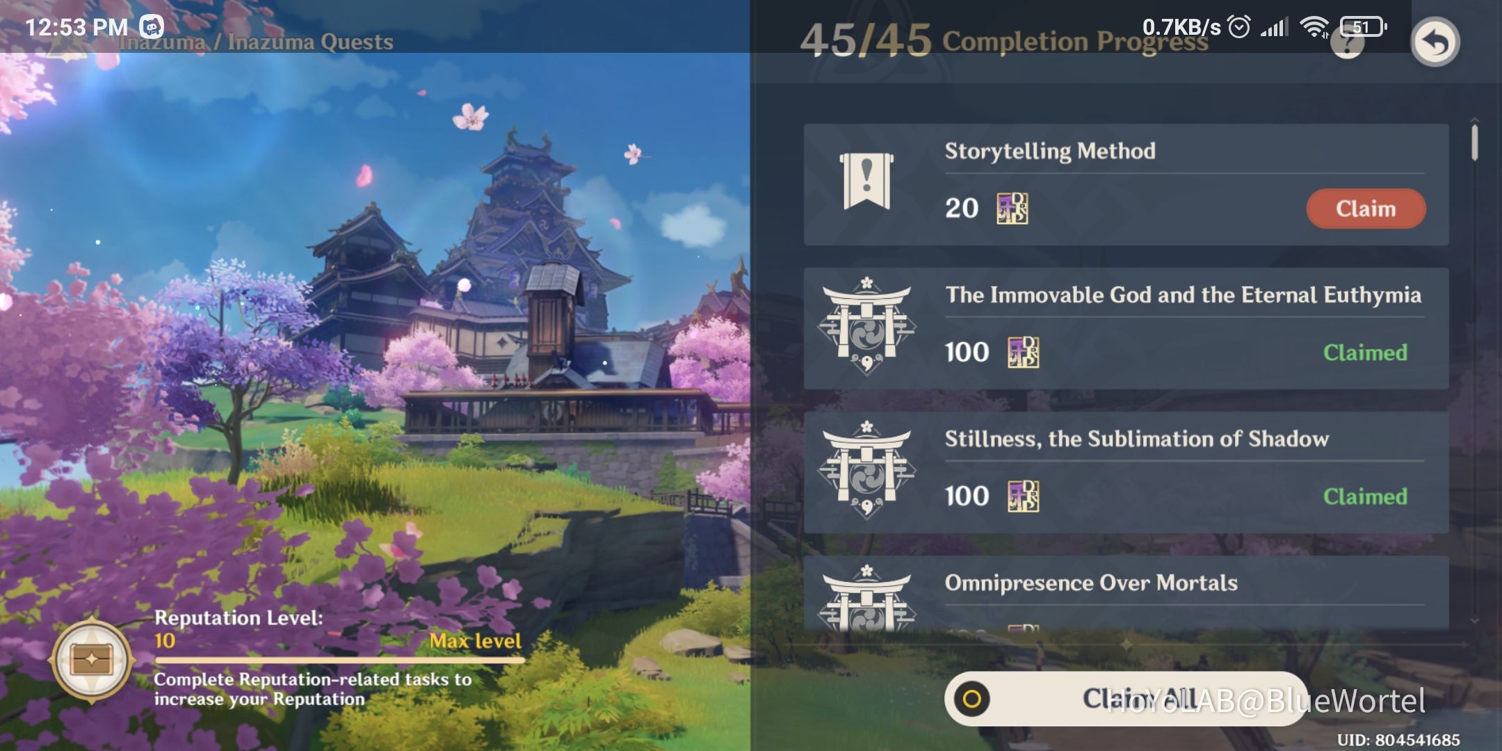 45/45 Inazuma Quest Genshin Impact | HoYoLAB