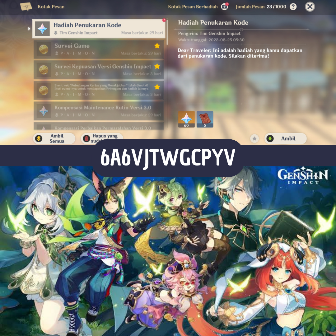 Code Redeem 25 Agustus 2022 Genshin Impact | HoYoLAB