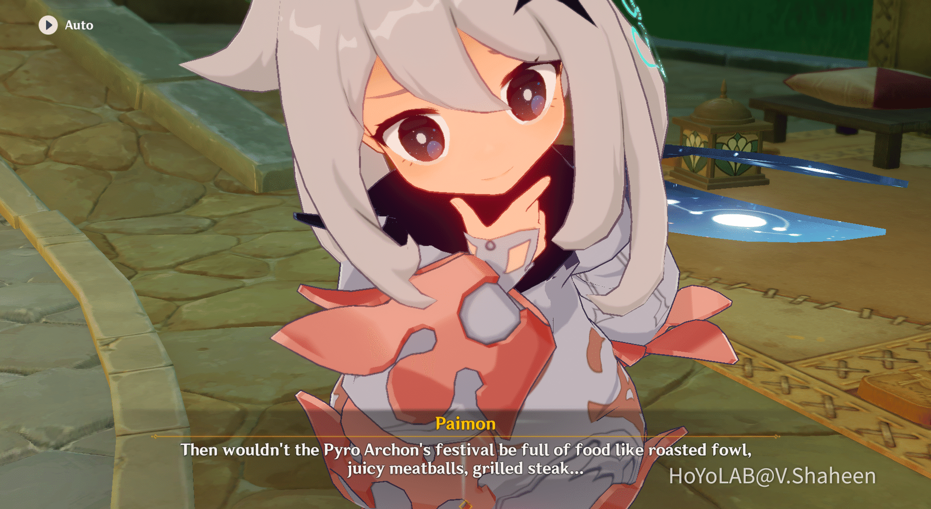 The look on paimons face when she though about Meat in Natlan Genshin ...