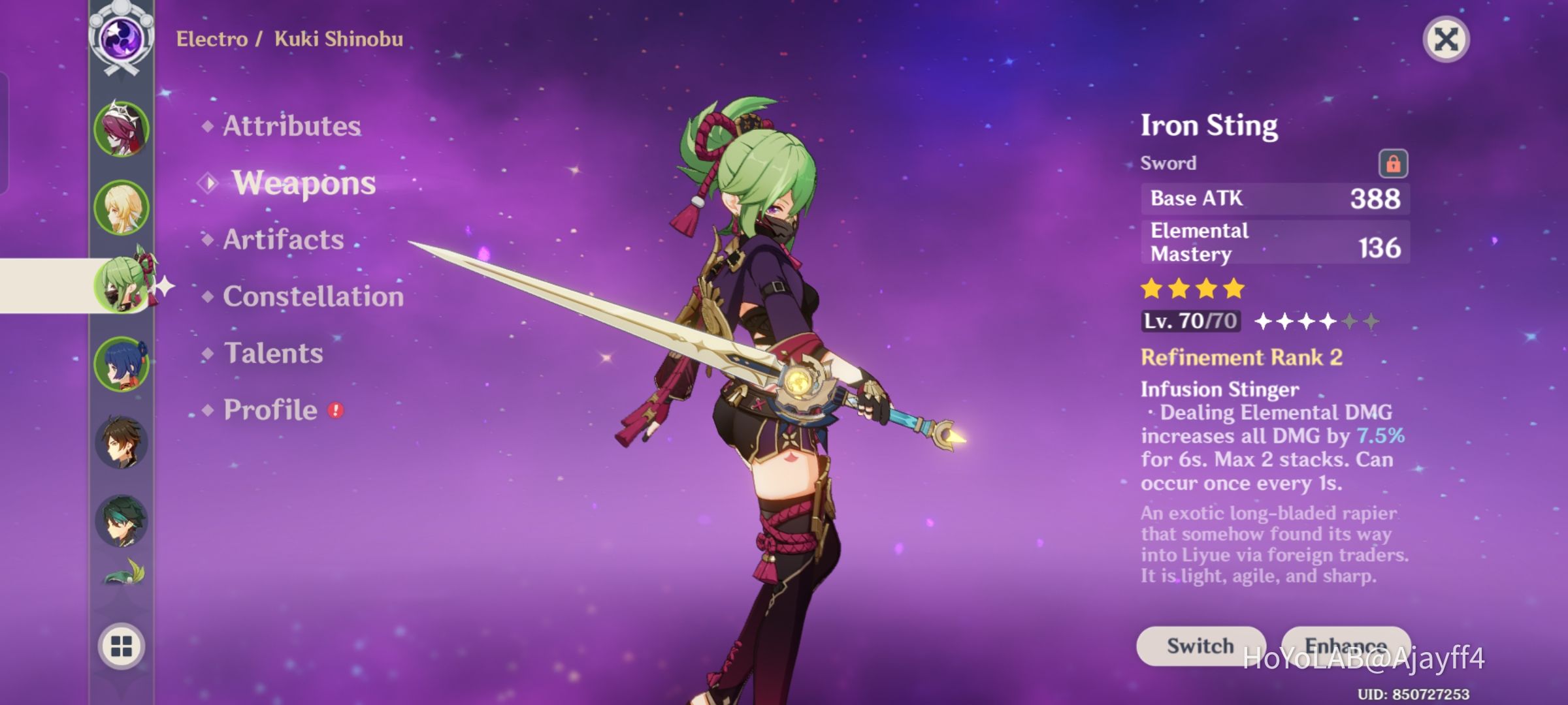 Kuki build if you wish her to be on field like me Genshin Impact | HoYoLAB