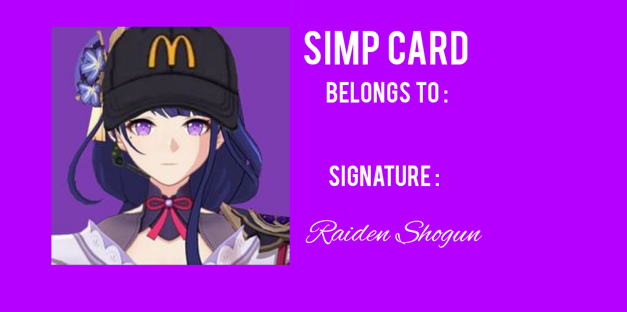 Raiden Shogun Simp Card Genshin Impact | HoYoLAB