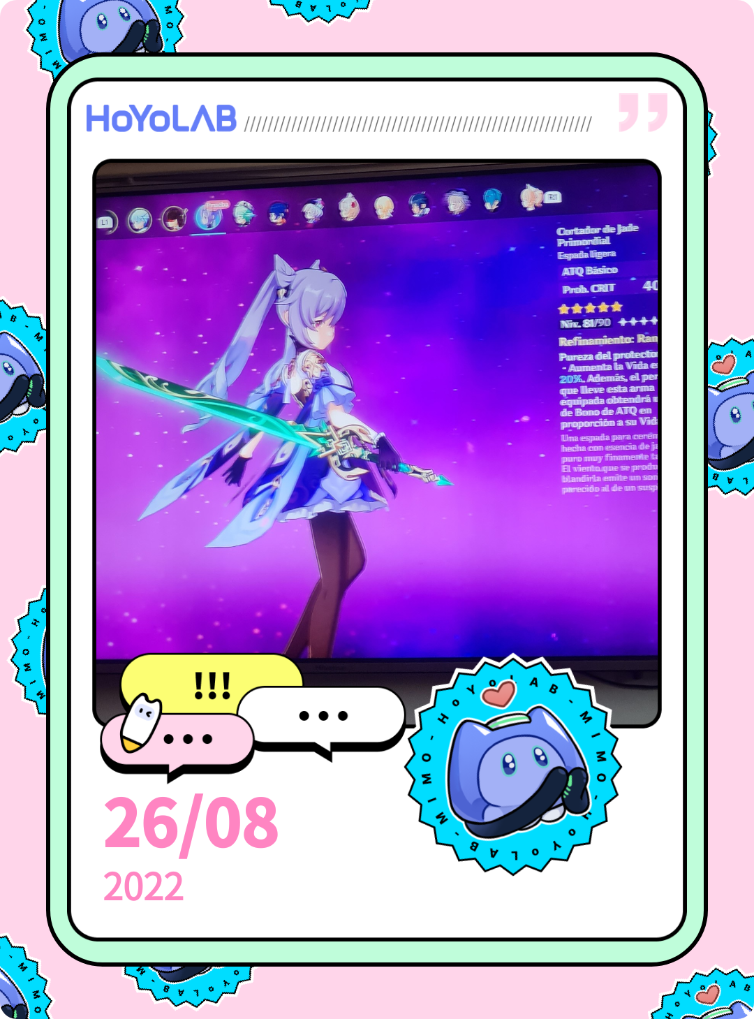 26/08 Diario -# Mi diario de mejora de personajes | HoYoLAB