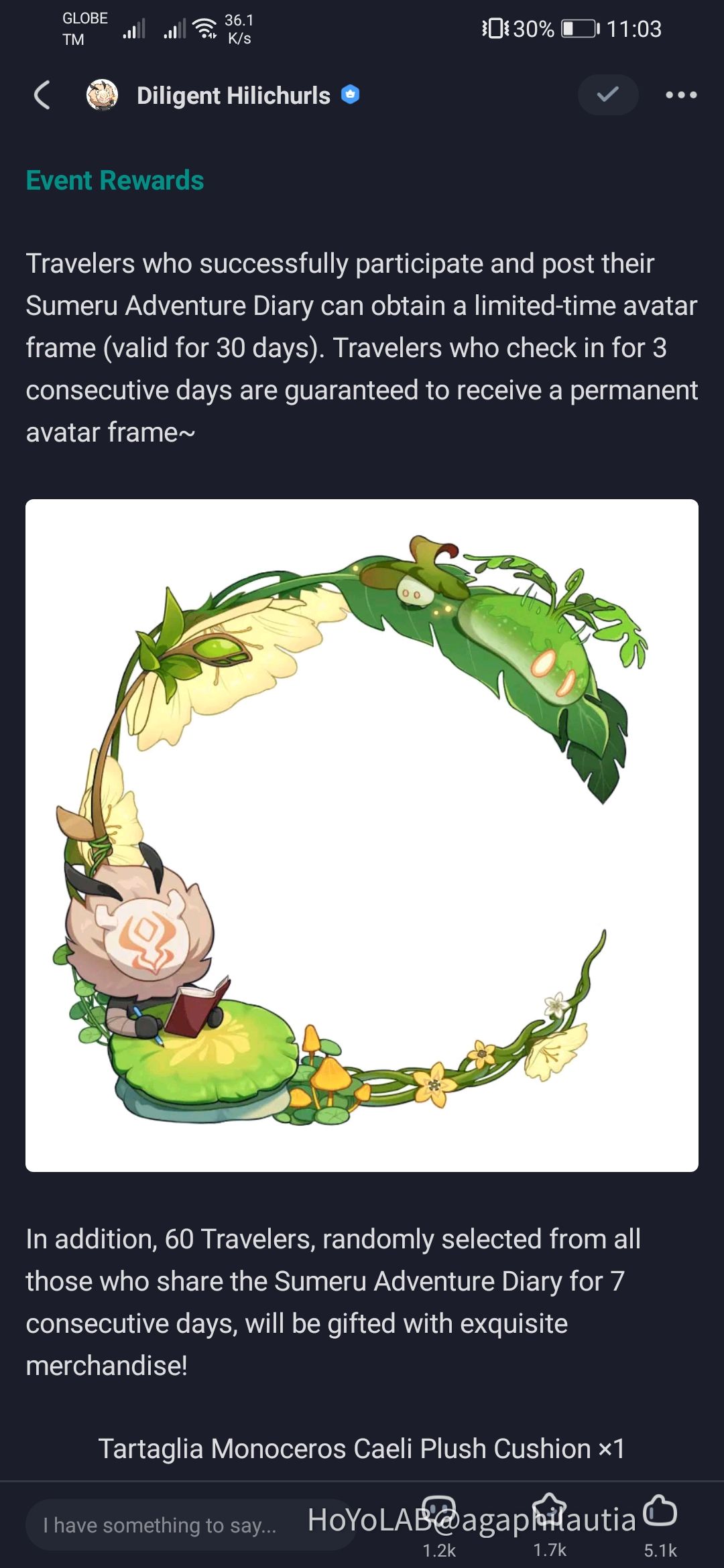 Avatar Frame Event Reward | HoYoLAB