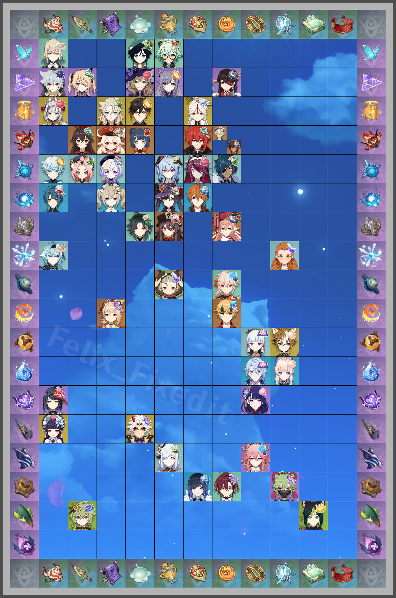 Character Leveling Material Quick Sheet for Version 3.0 - First Half ...