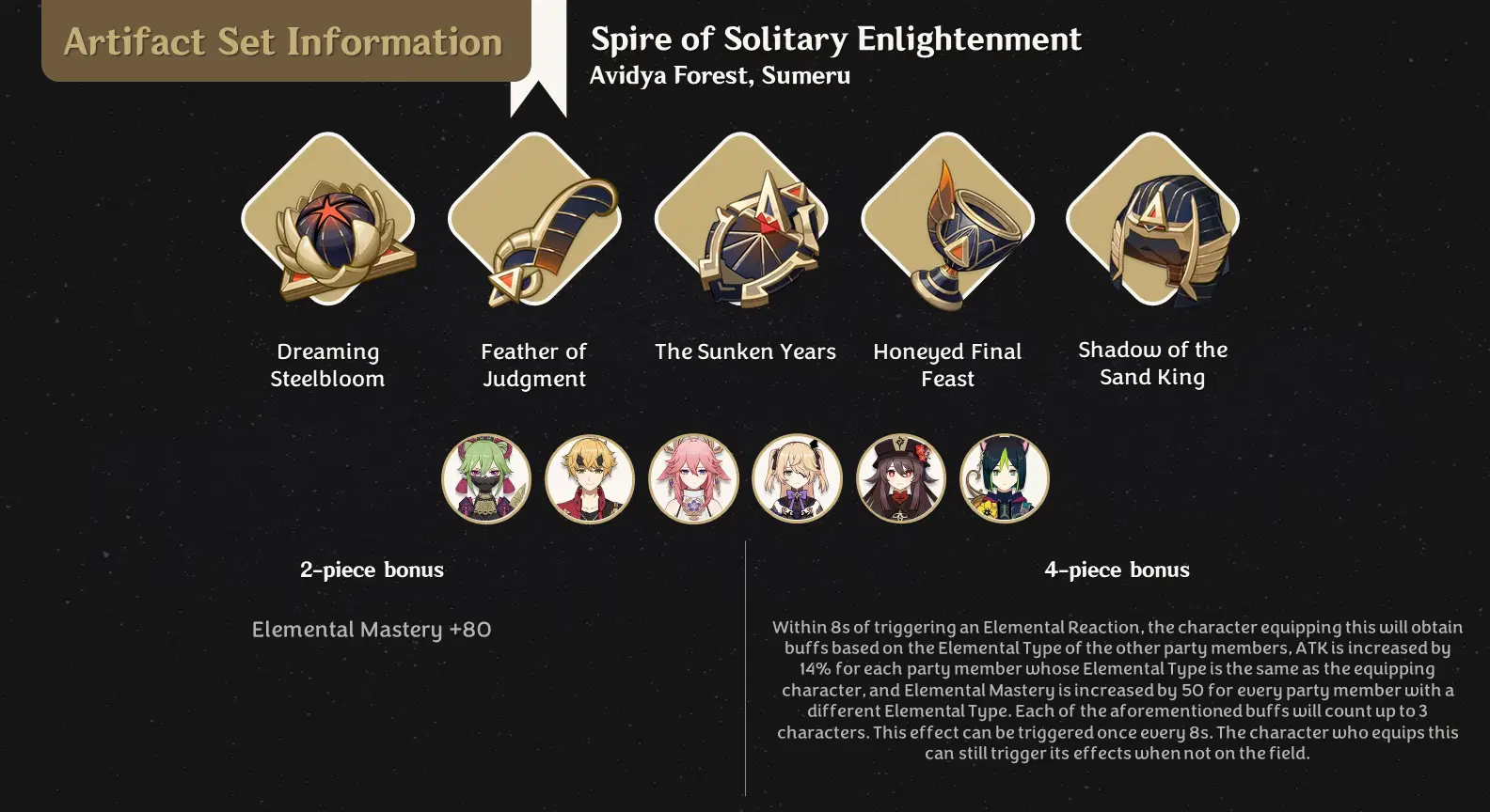 Gilded Dreams | Artifact Set Guide Genshin Impact | HoYoLAB