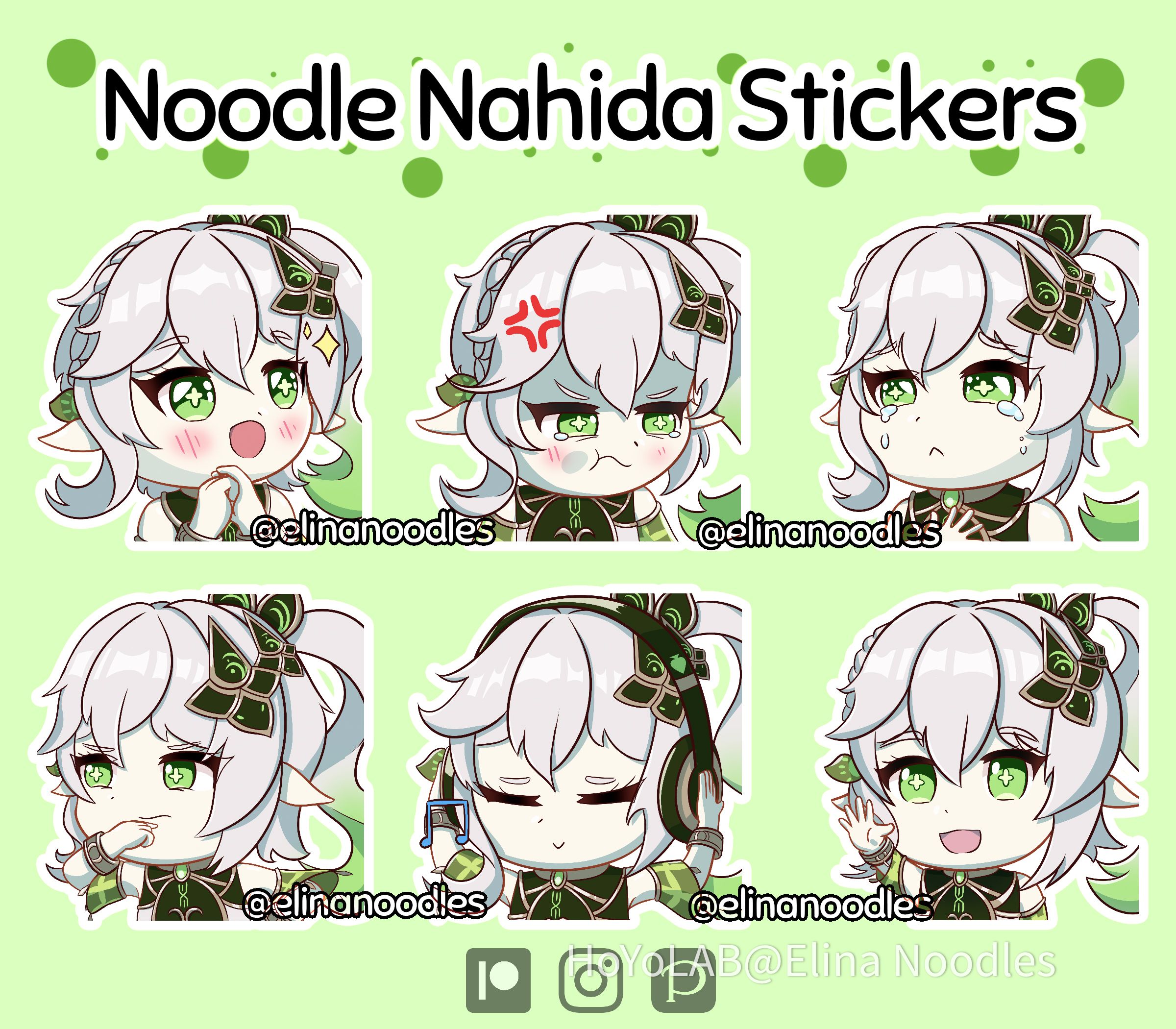 I've made Nahida stickers! Download link in the description (FREE ...