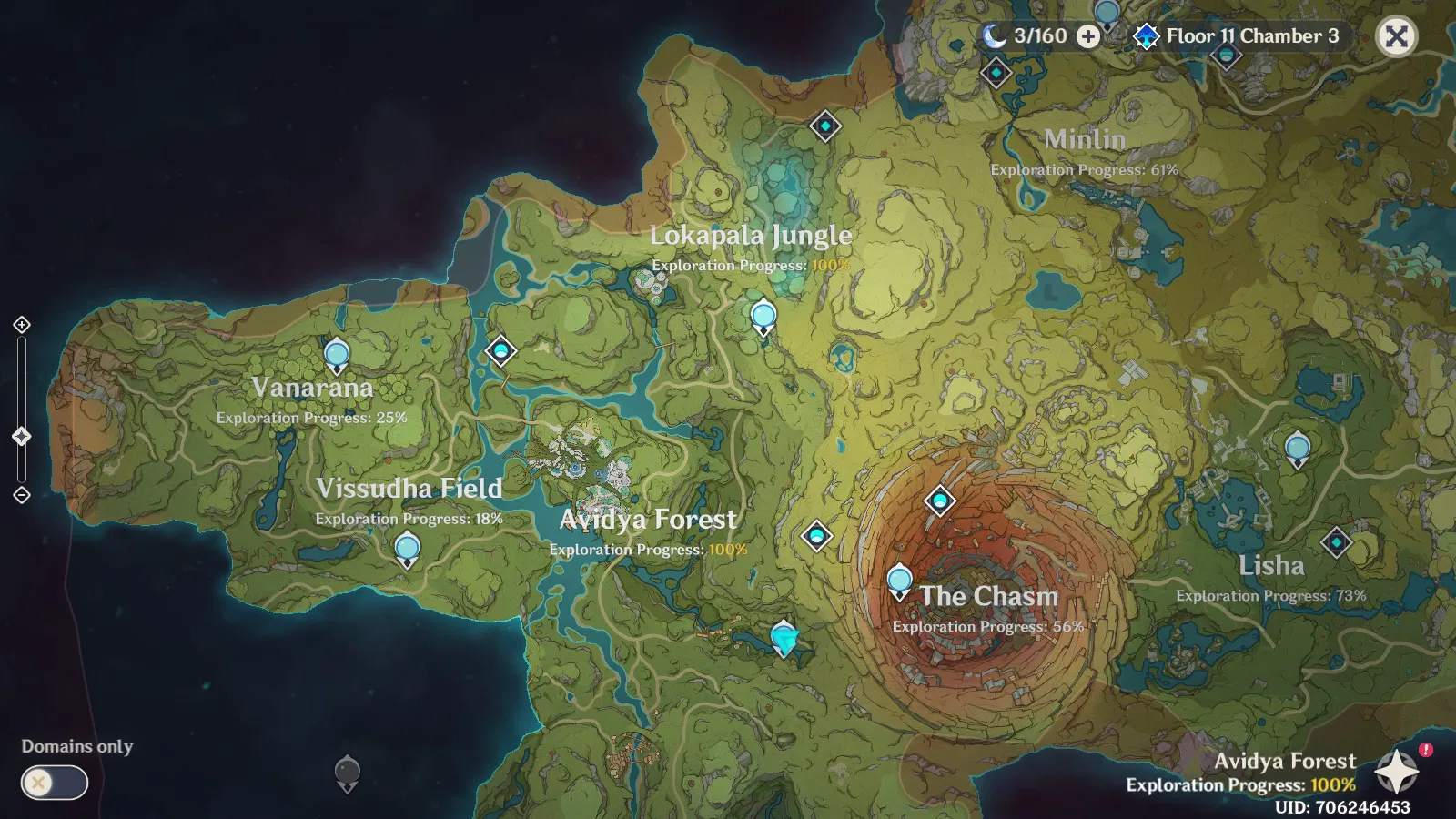 I have 100% explored Avidya Forest and Lokapala Jungle! Genshin Impact ...