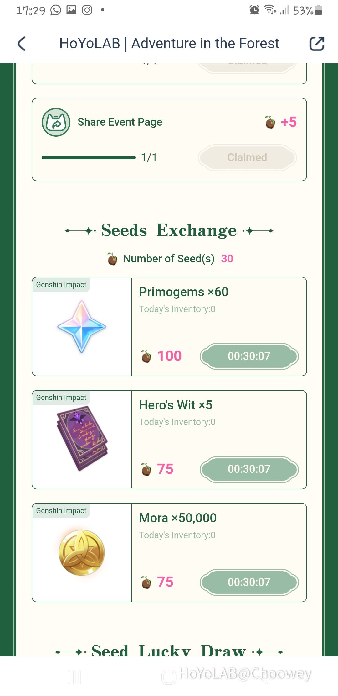 Seeds Exchange Genshin Impact | HoYoLAB