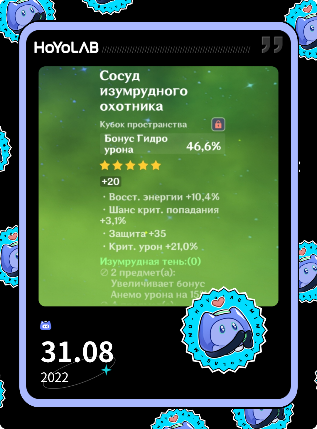 31.08 Дневник -# Мой день удался! | HoYoLAB