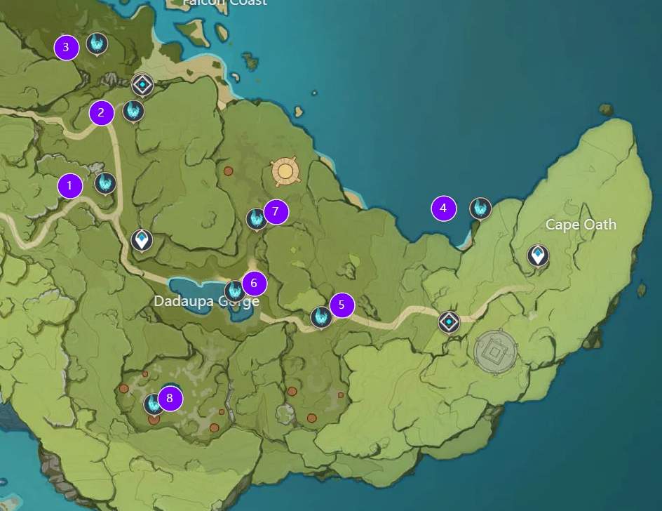 Anemoculus Collection Route:Galesong Hill | Genshin Impact | HoYoLAB