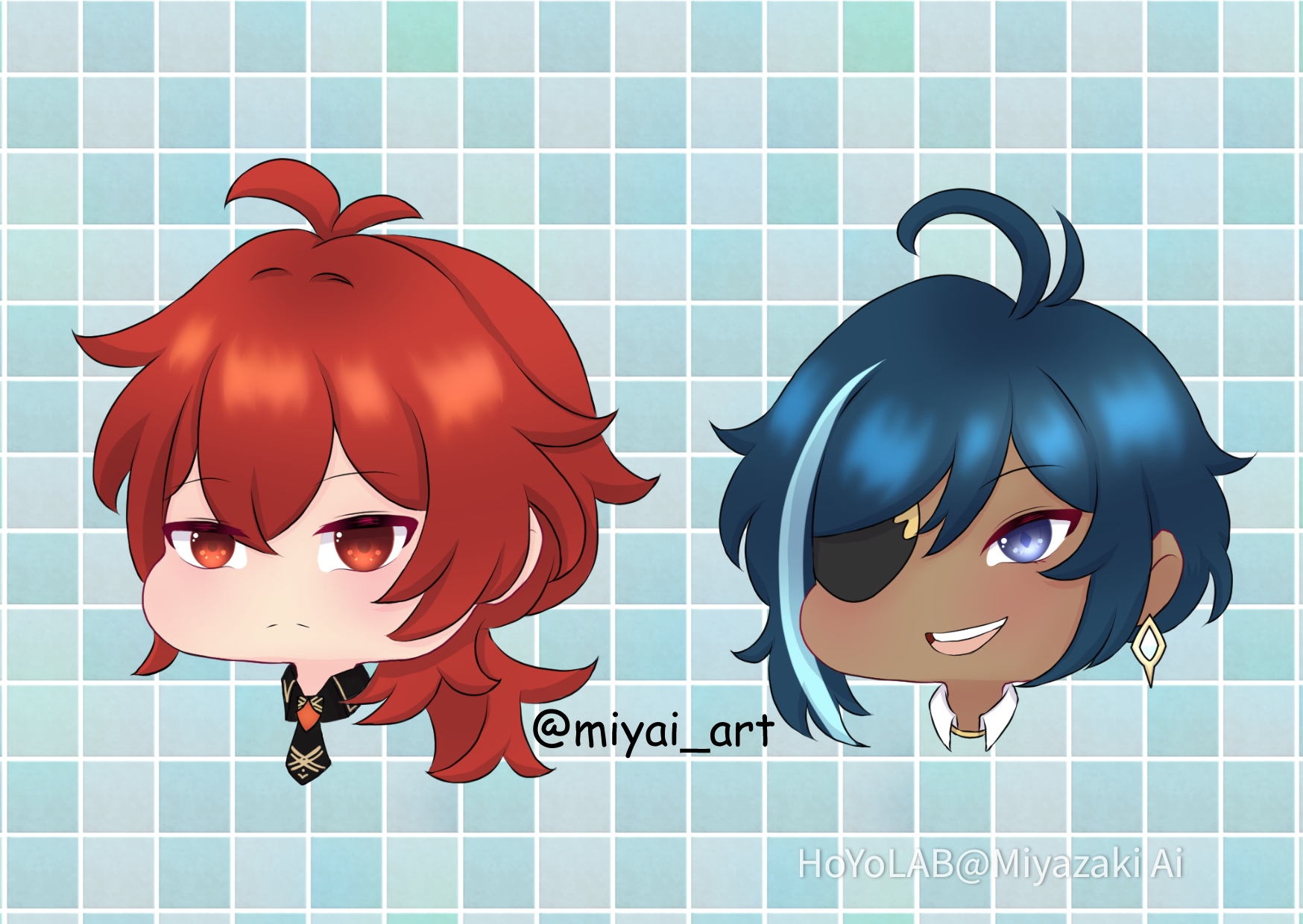 Diluc x Kaeya stickers! Genshin Impact | HoYoLAB