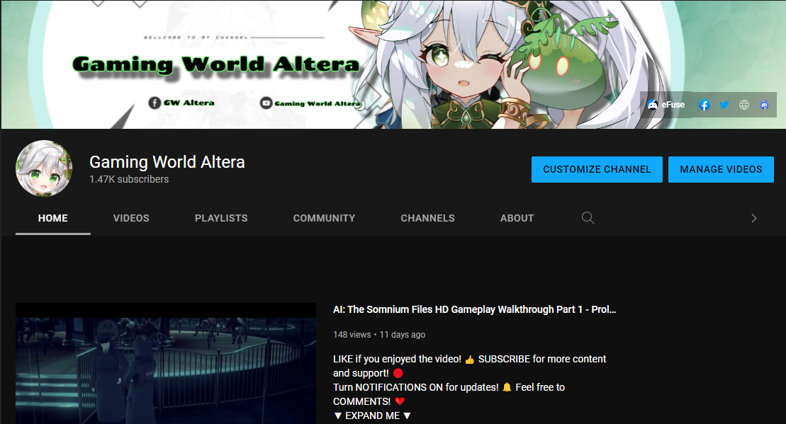 My YouTube Channel Gaming World Altera Genshin Impact | HoYoLAB