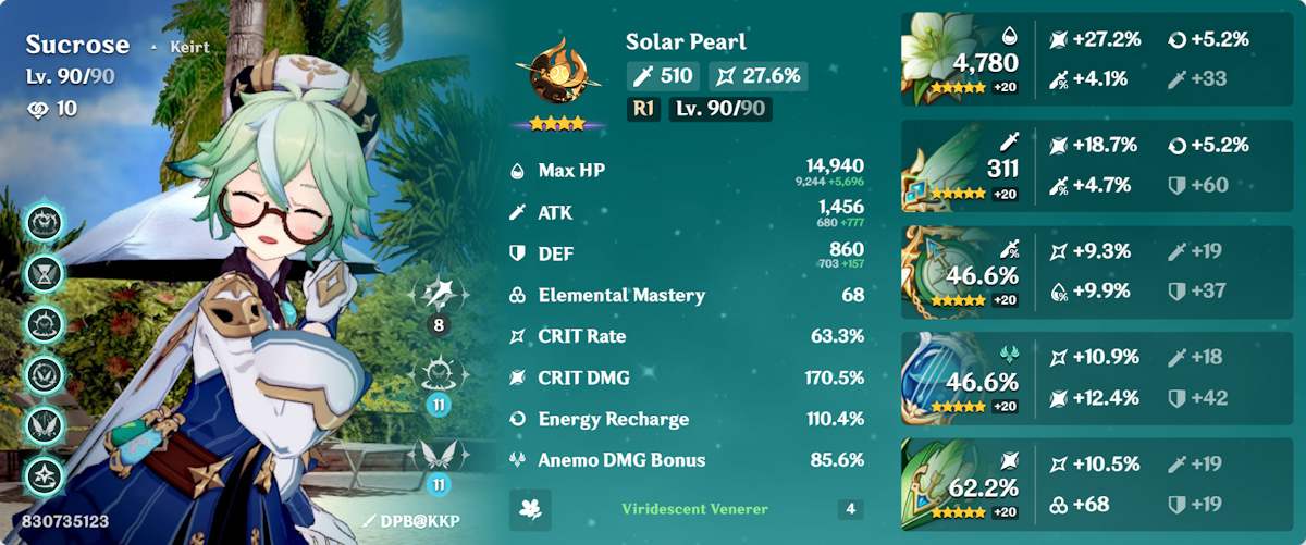 The pain of EM VV & my Sucrose build Genshin Impact | HoYoLAB