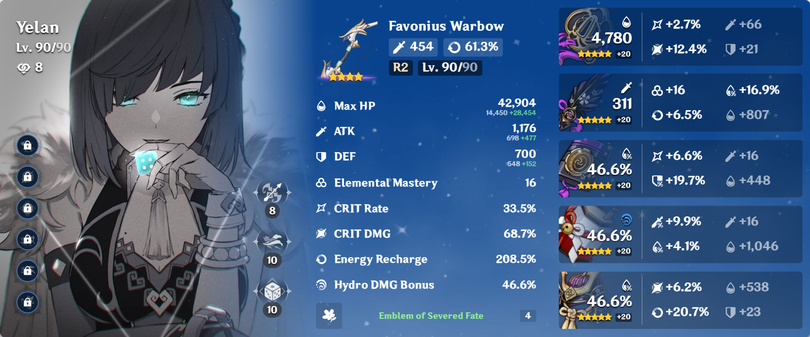 My Yelan build Genshin Impact | HoYoLAB