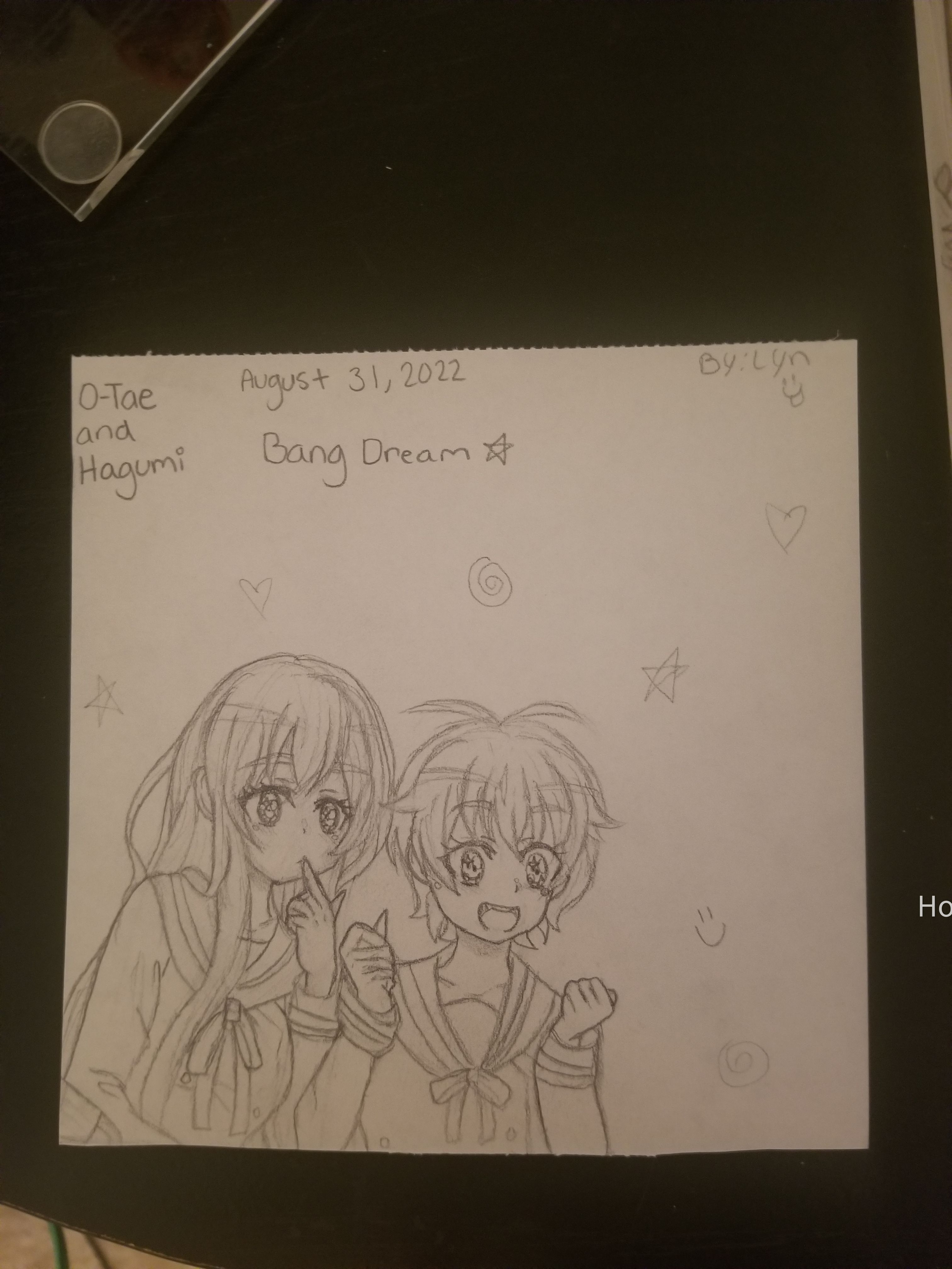 Bang Dream Drawing + Refrence Photo I used (slide to see the reference ...