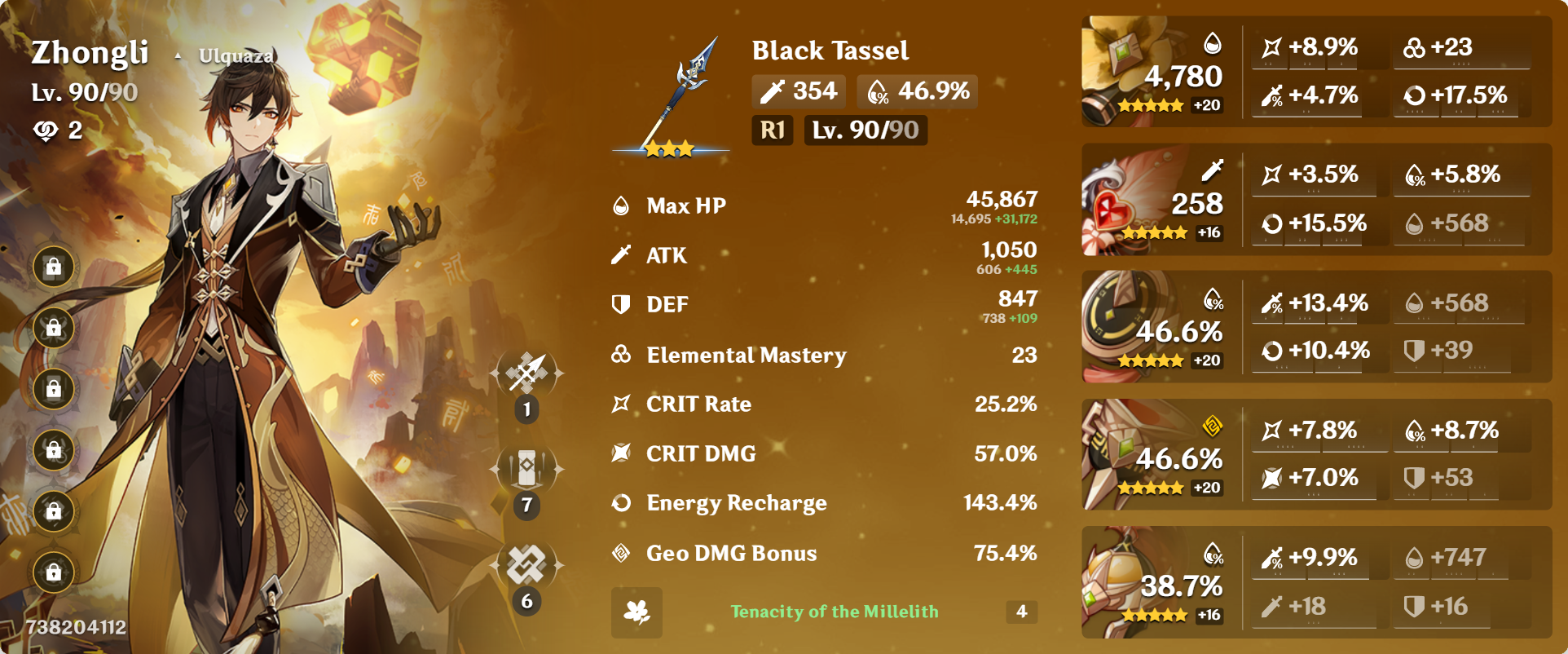 I think collecting full set of artifacts for Zhongli was the easiest ...