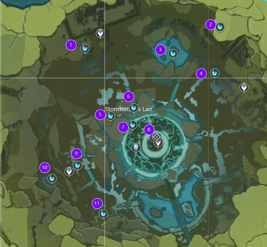 Anemoculus Collection Route: Brightcrown Mountains Genshin Impact | HoYoLAB