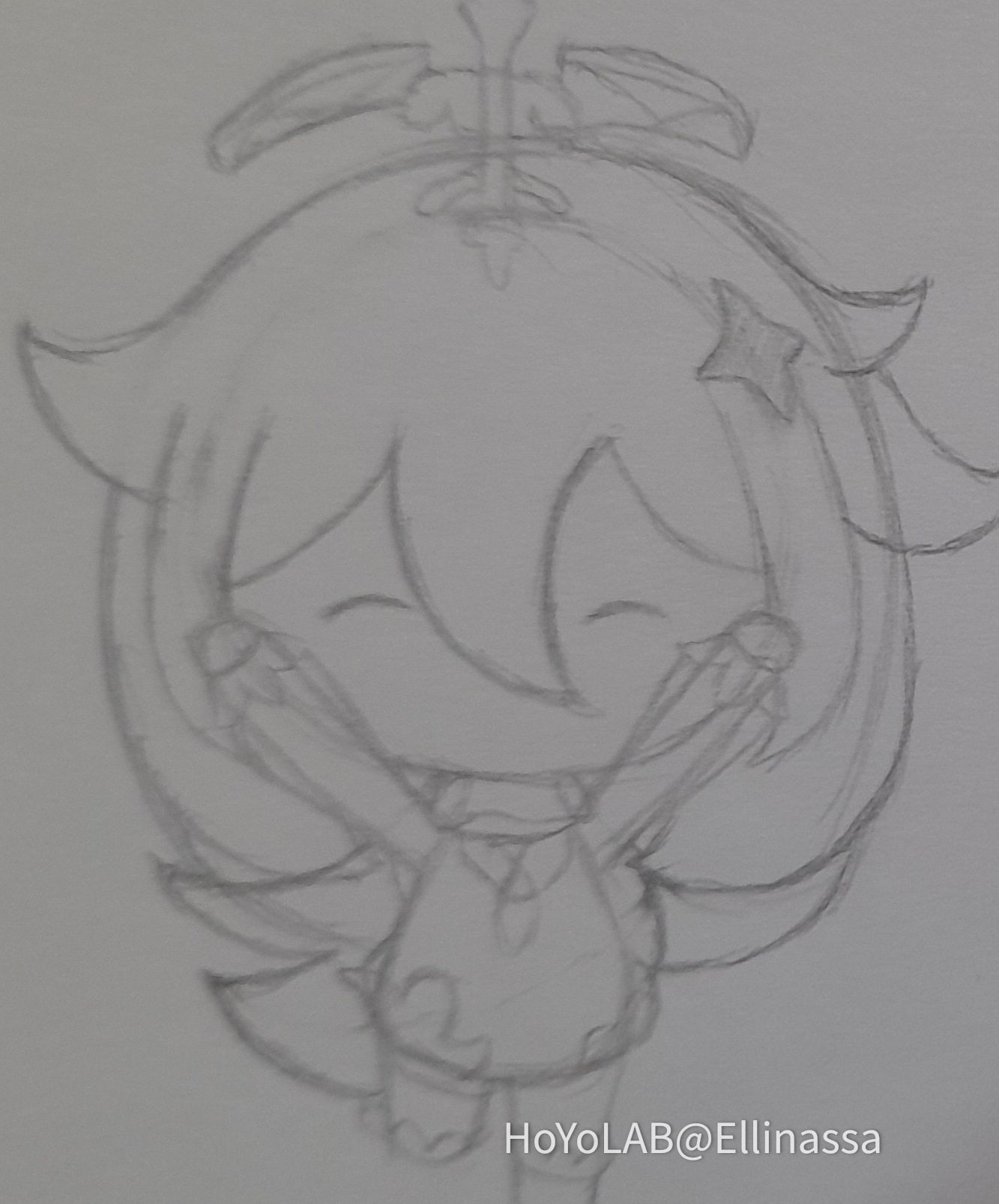 sketsa paimon Genshin Impact | HoYoLAB