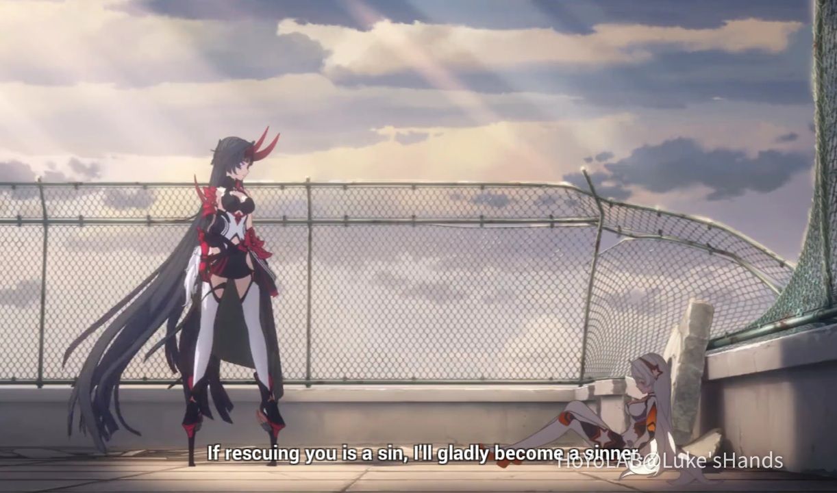 "if saving you is a sin, I'll gladly become a sinner" -Mei Honkai ...