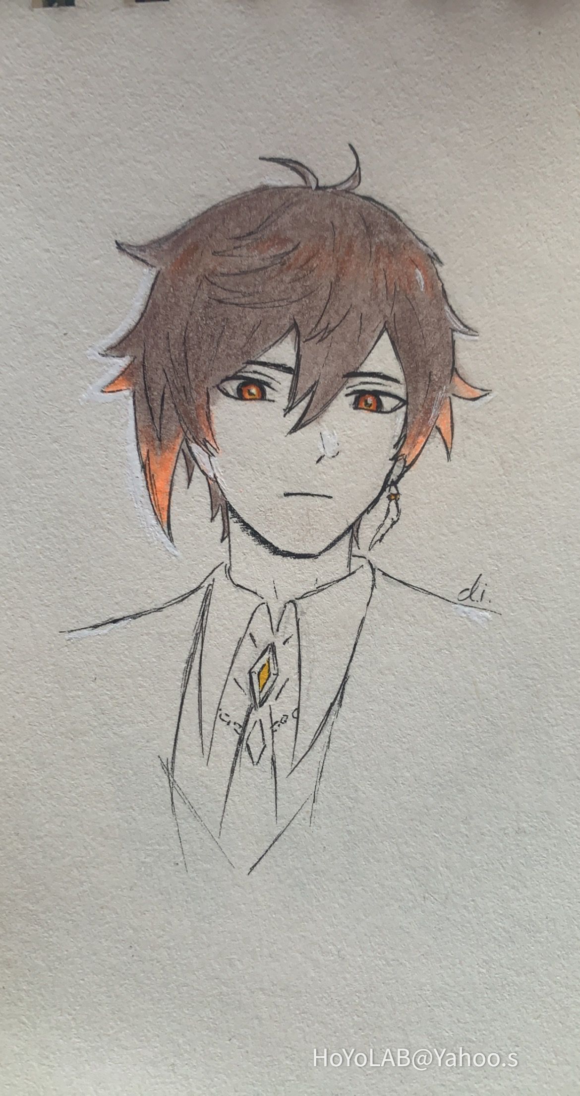 Zhongli fan art what looks better colored or sketch? Genshin Impact ...