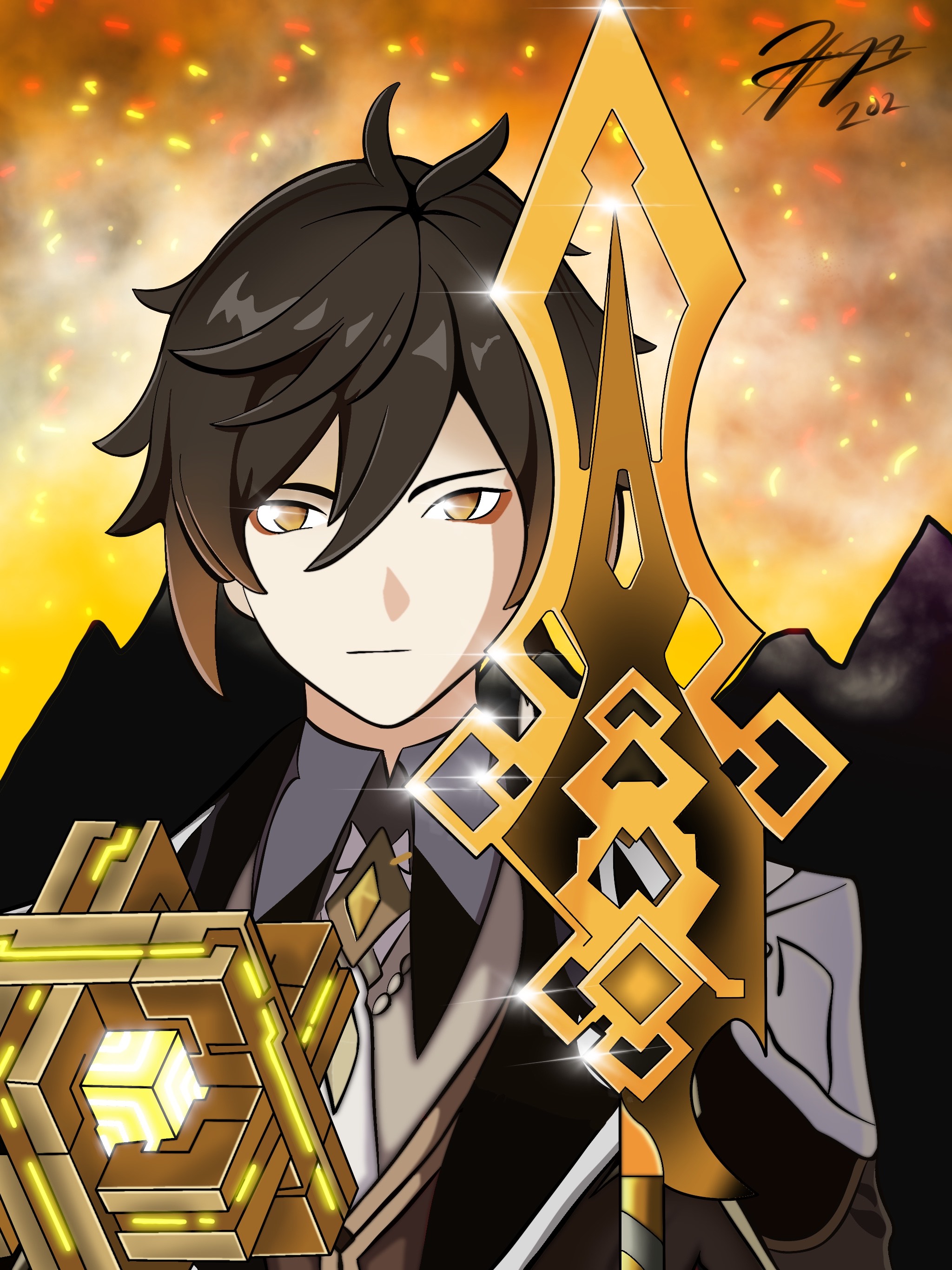 Zhongli Fan Art Contest Entry Genshin Impact | HoYoLAB