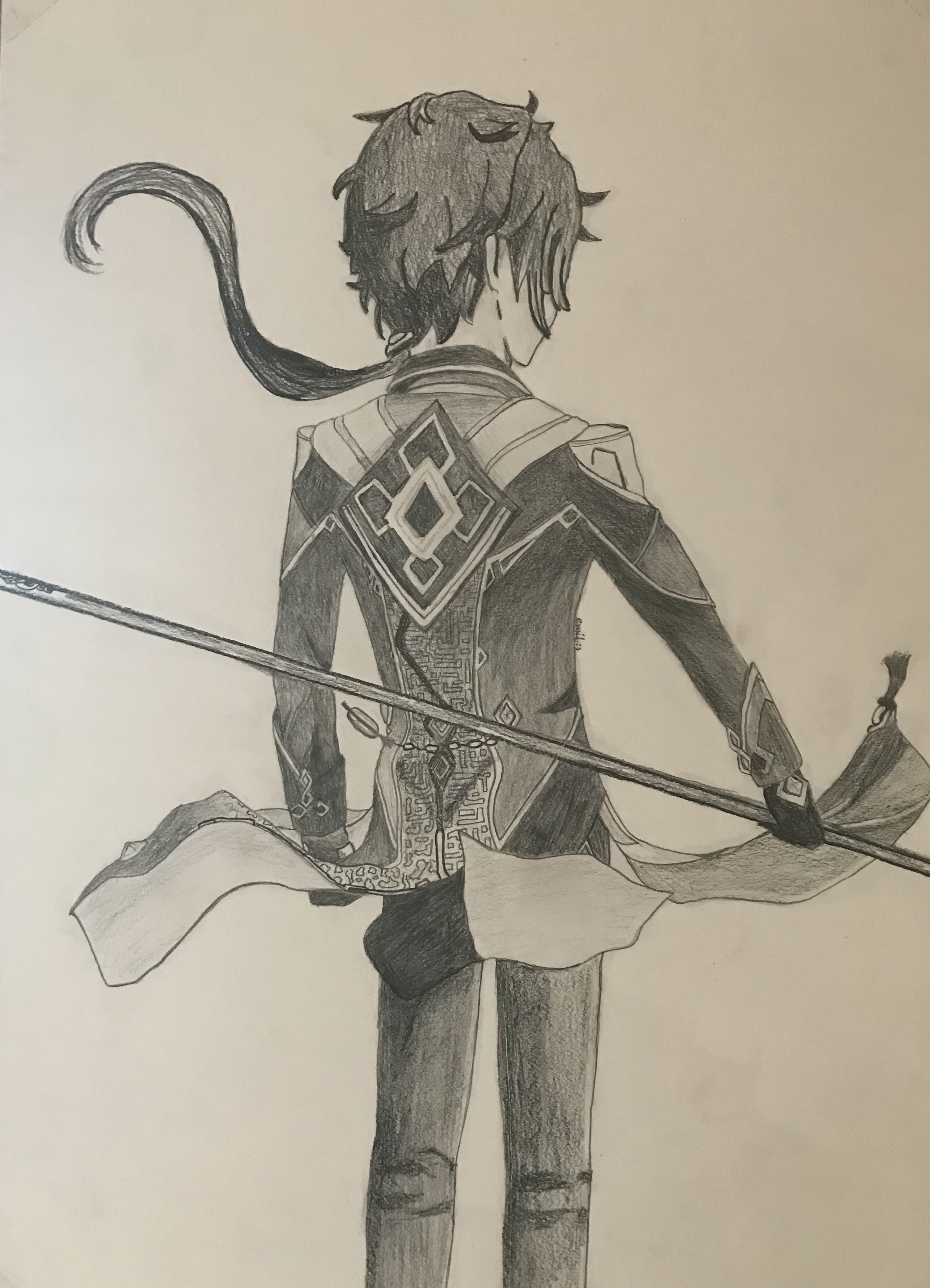 Zhongli pencil drawing :) Genshin Impact | HoYoLAB