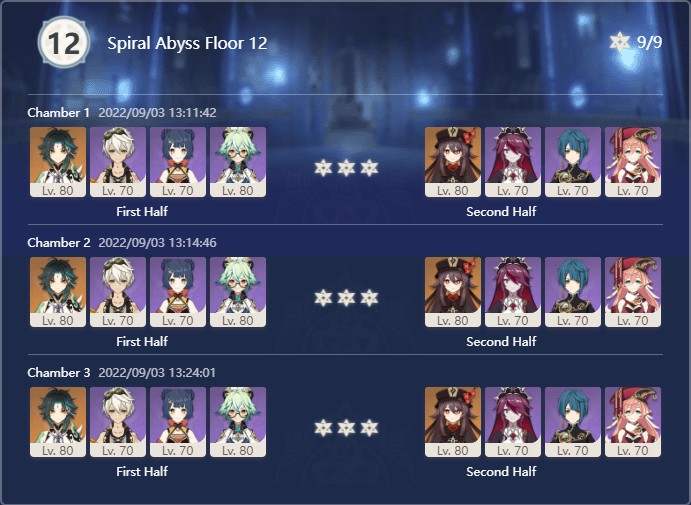 🌟[version 3 0]🌟 Spiral Abyss Floor 9 12 ️ 36 Stars⭐ Waxing Phase X̷