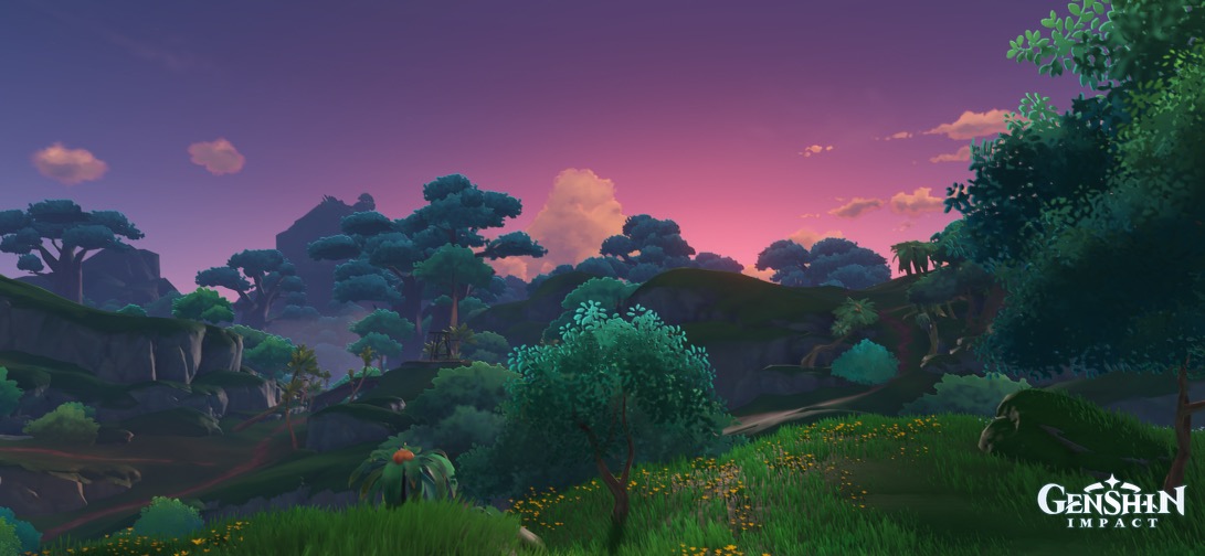 Beautiful pink-skied Sumeru Genshin Impact | HoYoLAB