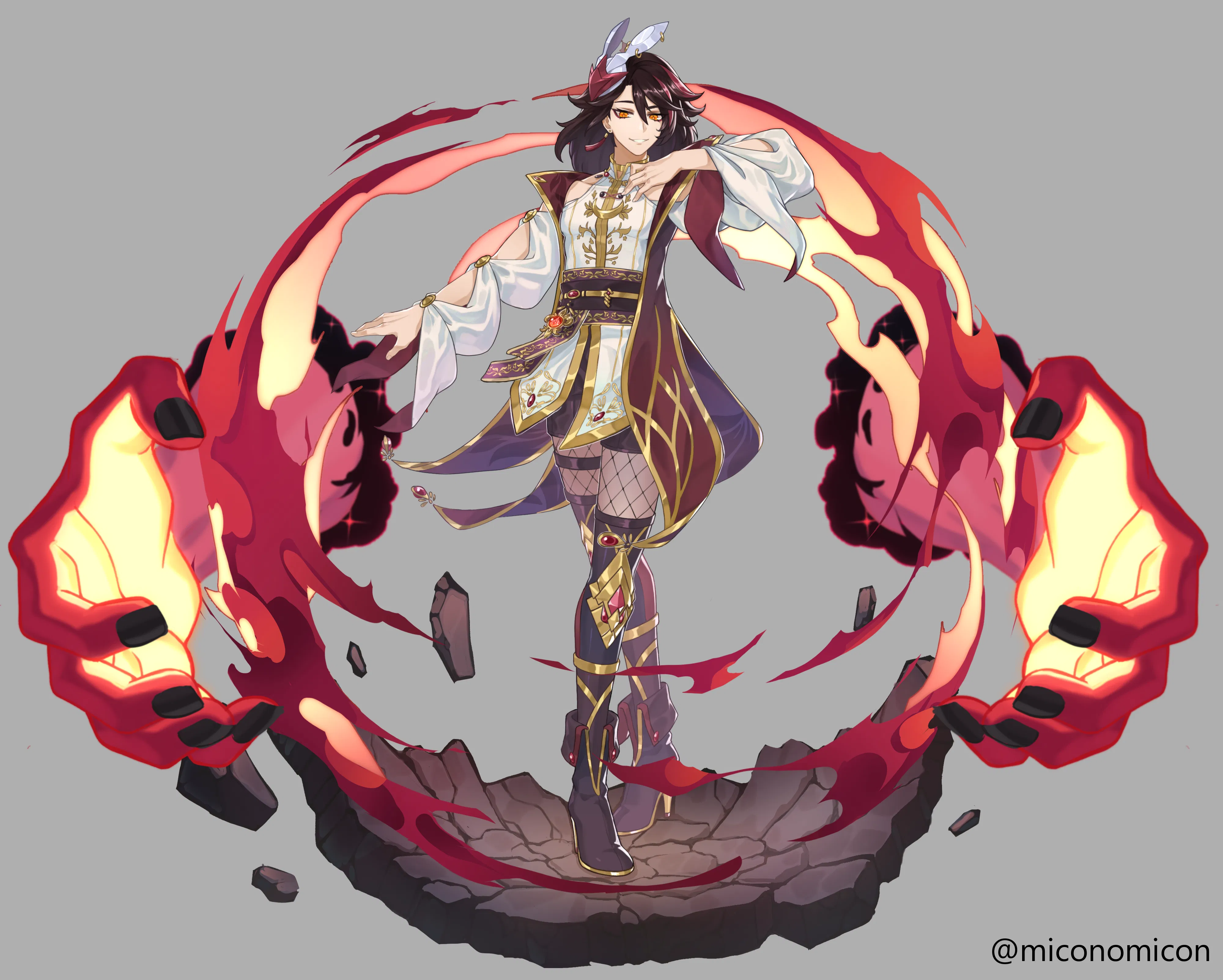 5 Star Pyro Catalyst: Blaise (Genshin Impact OC for TrashOctopus ...