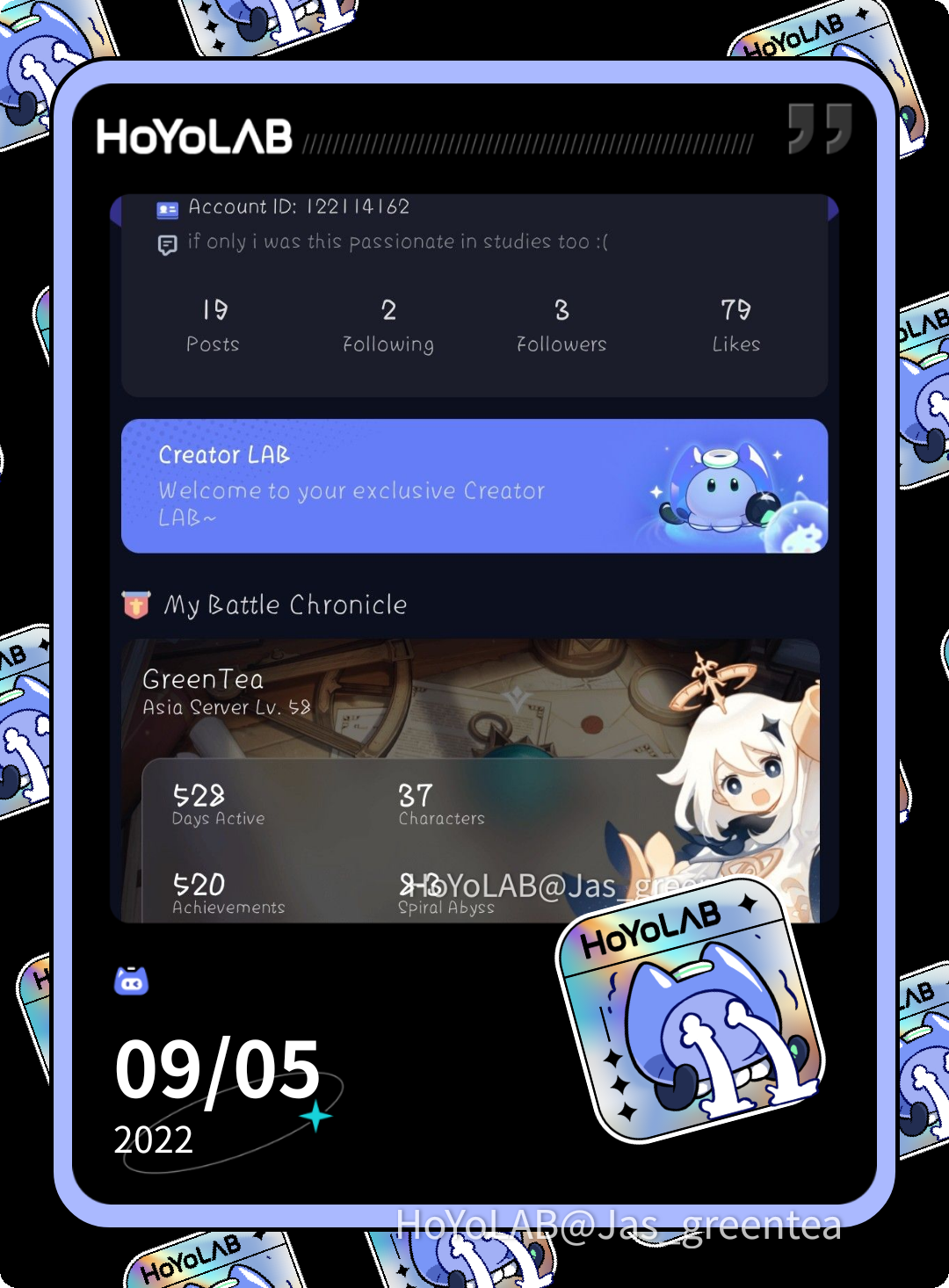 09/05 Diary -# My Character Building Diary | HoYoLAB