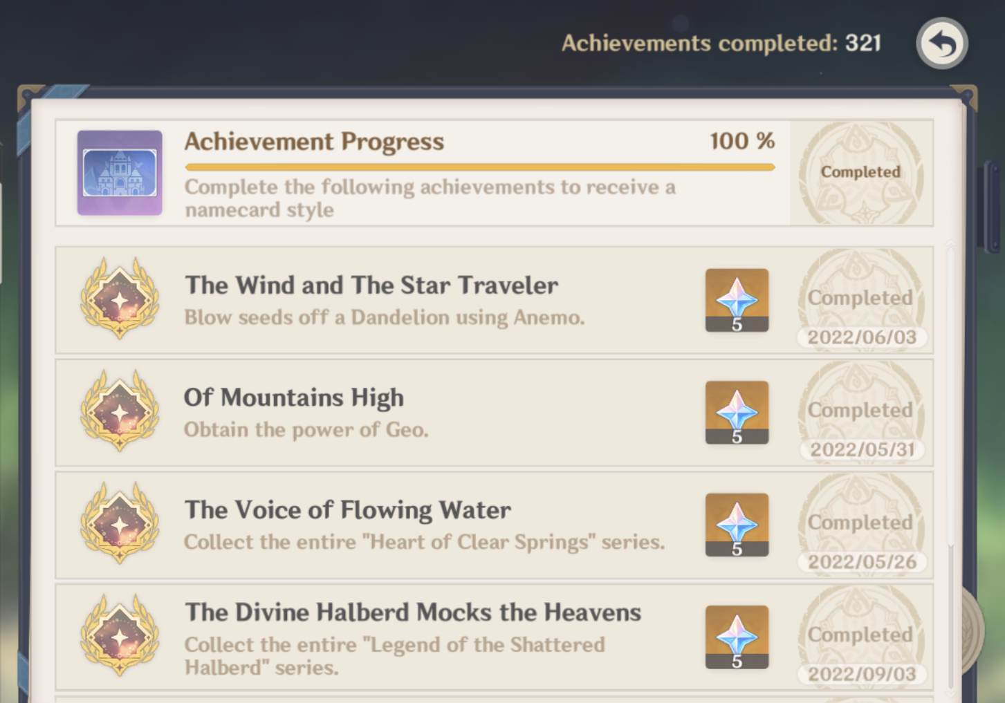 Museum of Achievements Genshin Impact | HoYoLAB