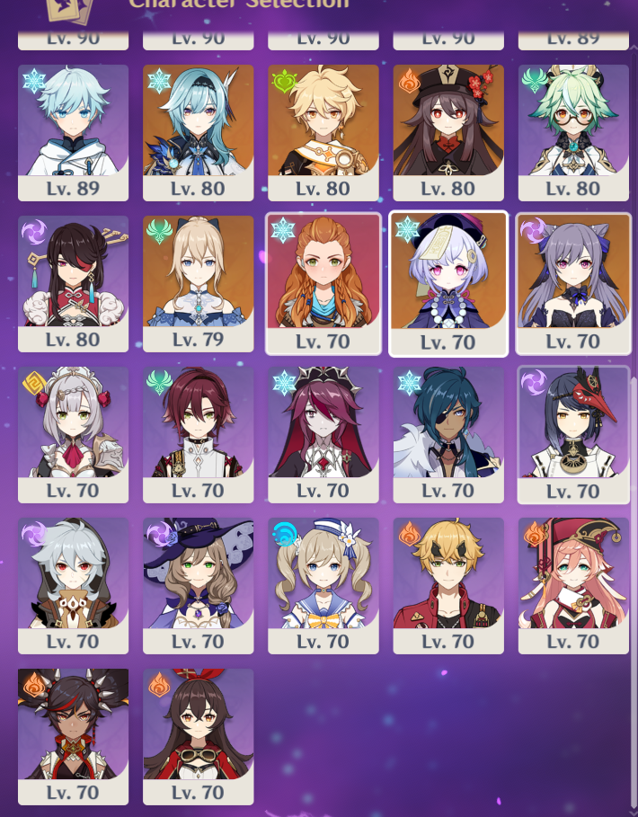 all character level 70+ to get all free rolls Genshin Impact | HoYoLAB